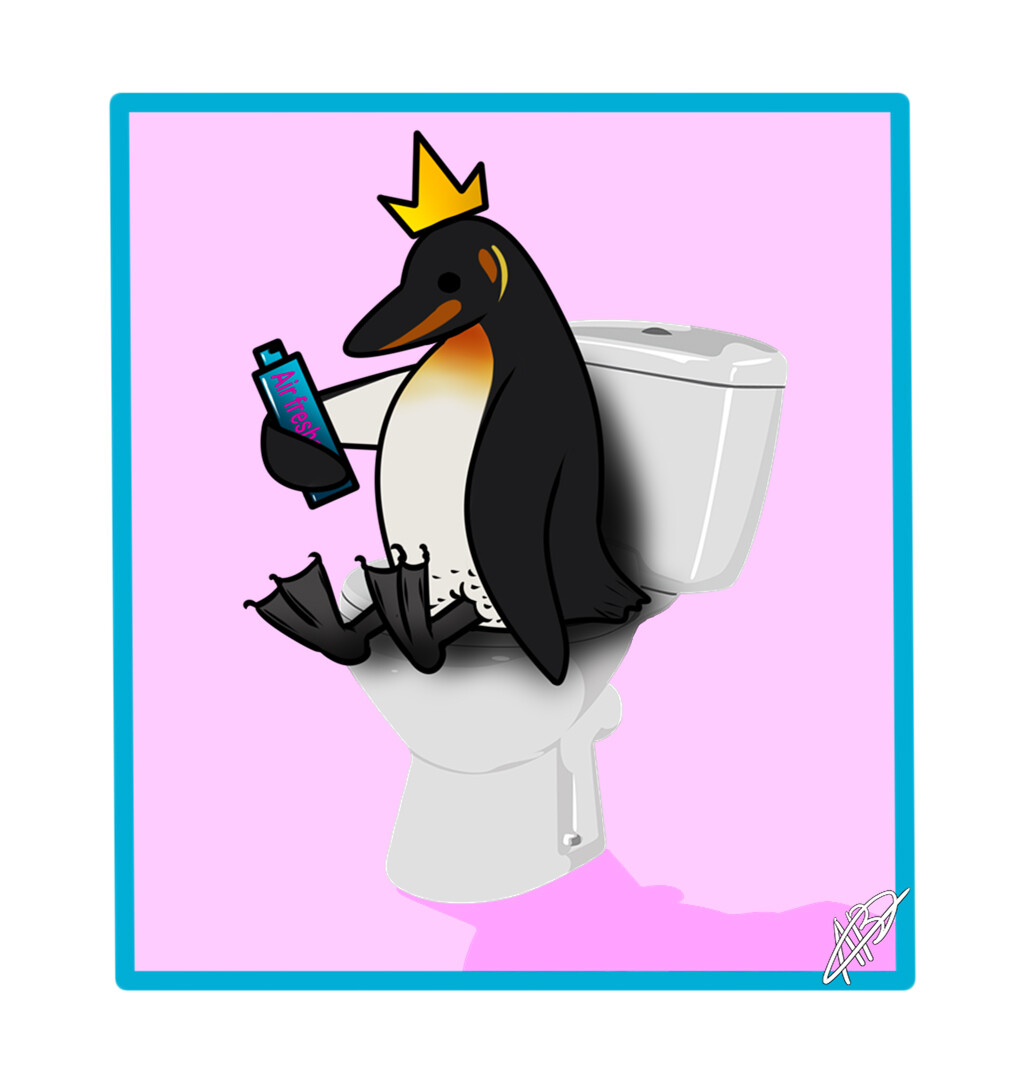 ArtStation - Penguin on the toilet