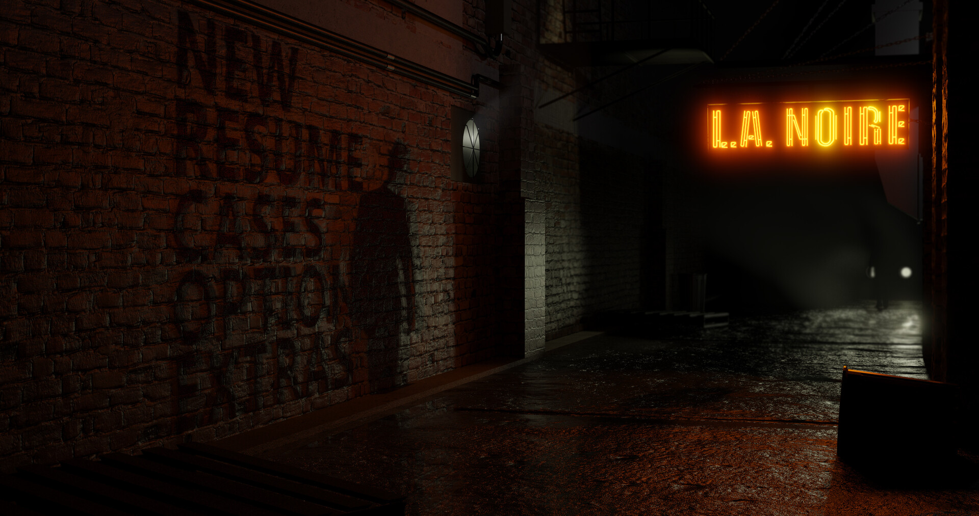 ArtStation - L.A. Noire (Home Made Remaster of Title Screen)