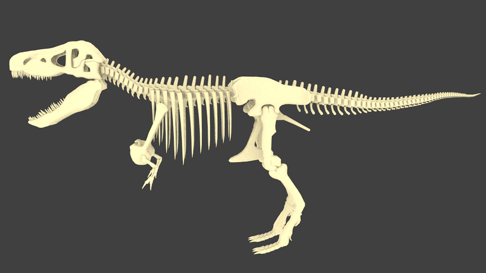 Models by AT - Dinosaur Skeleton (Low-Poly 3D Model)