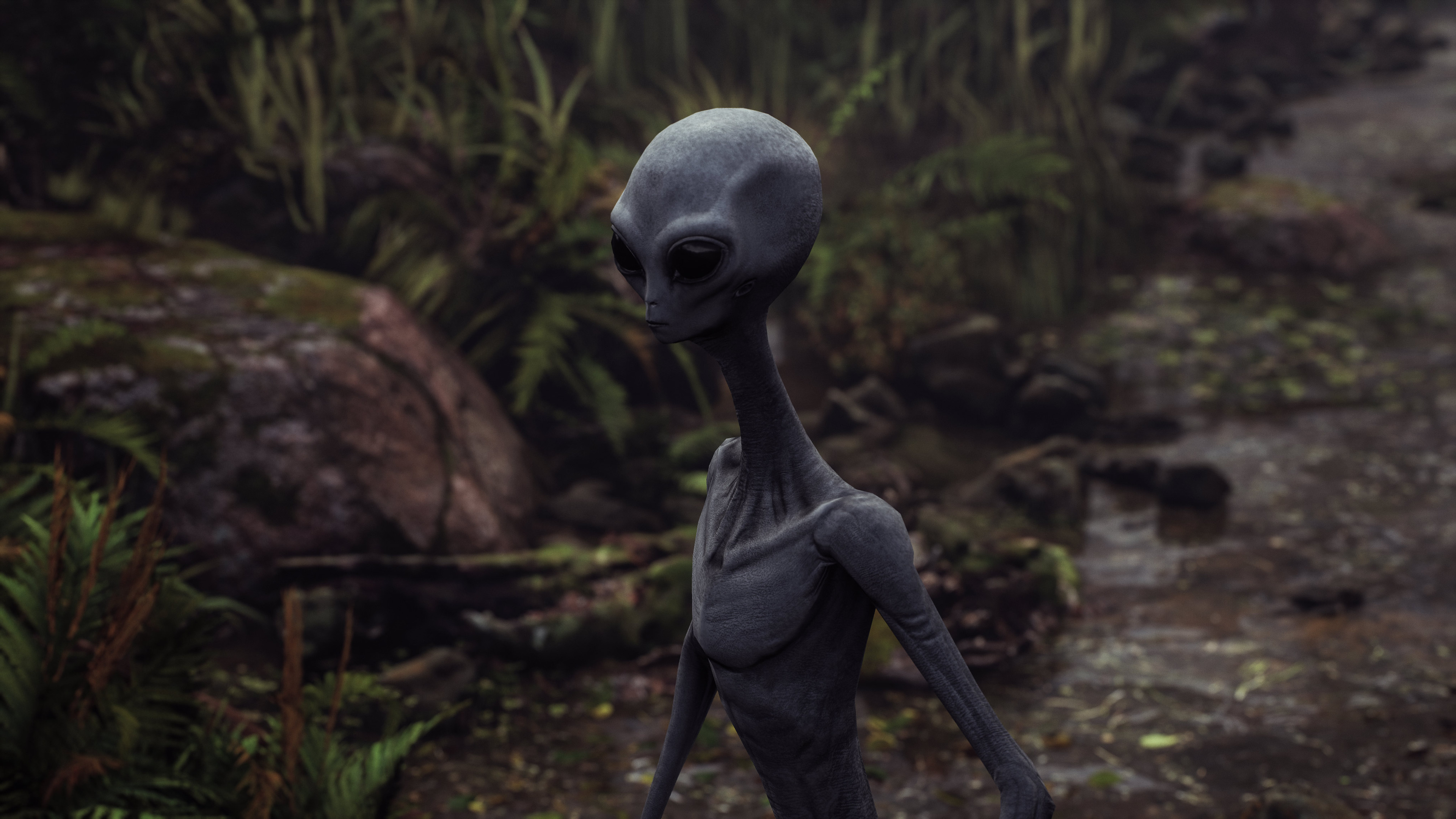 Pasquale Scionti - Grey alien in a forest render with unreal engine 4,25