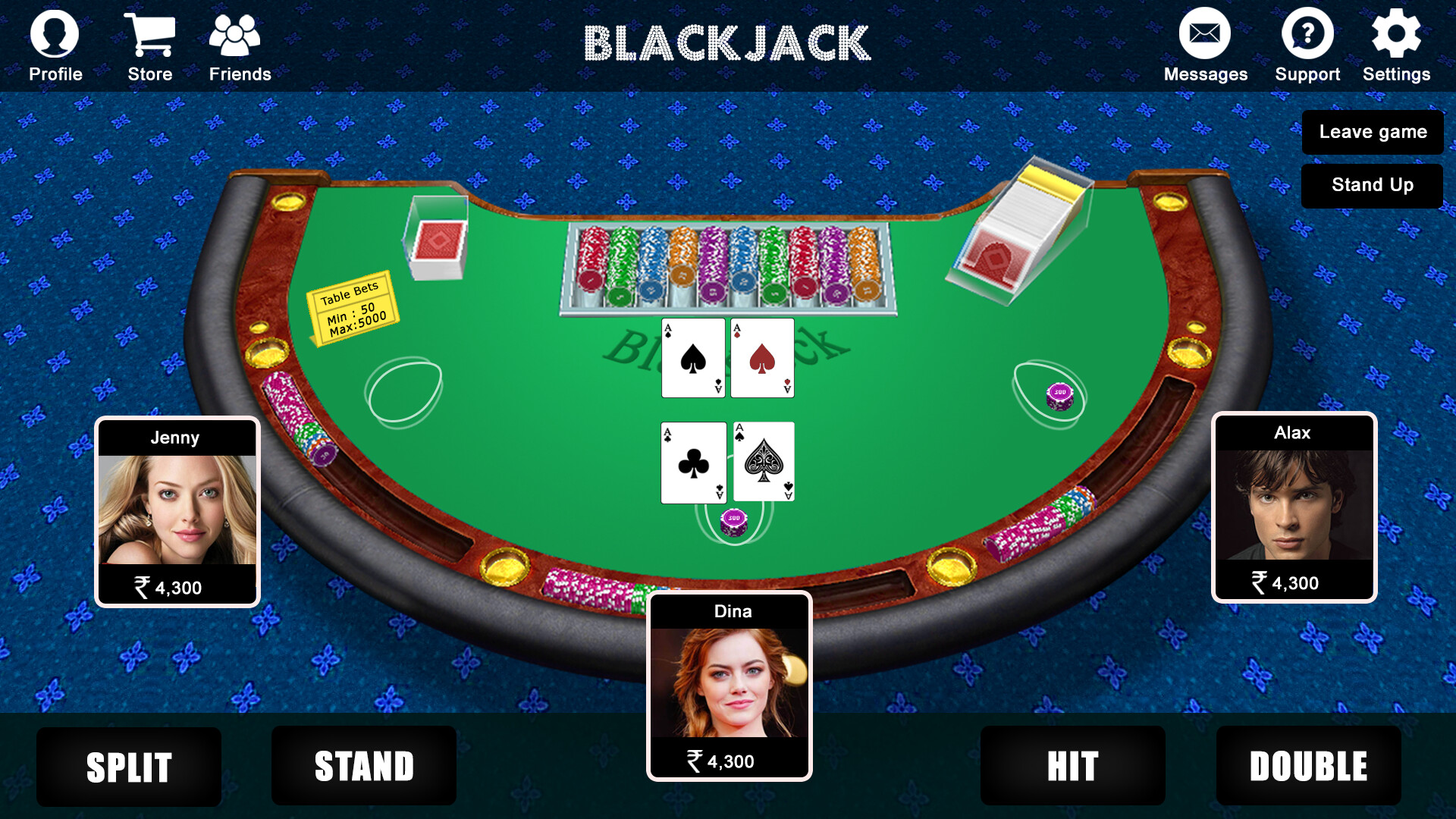 ArtStation - GAME SCREEN DESIGNS Blackjack Screen
