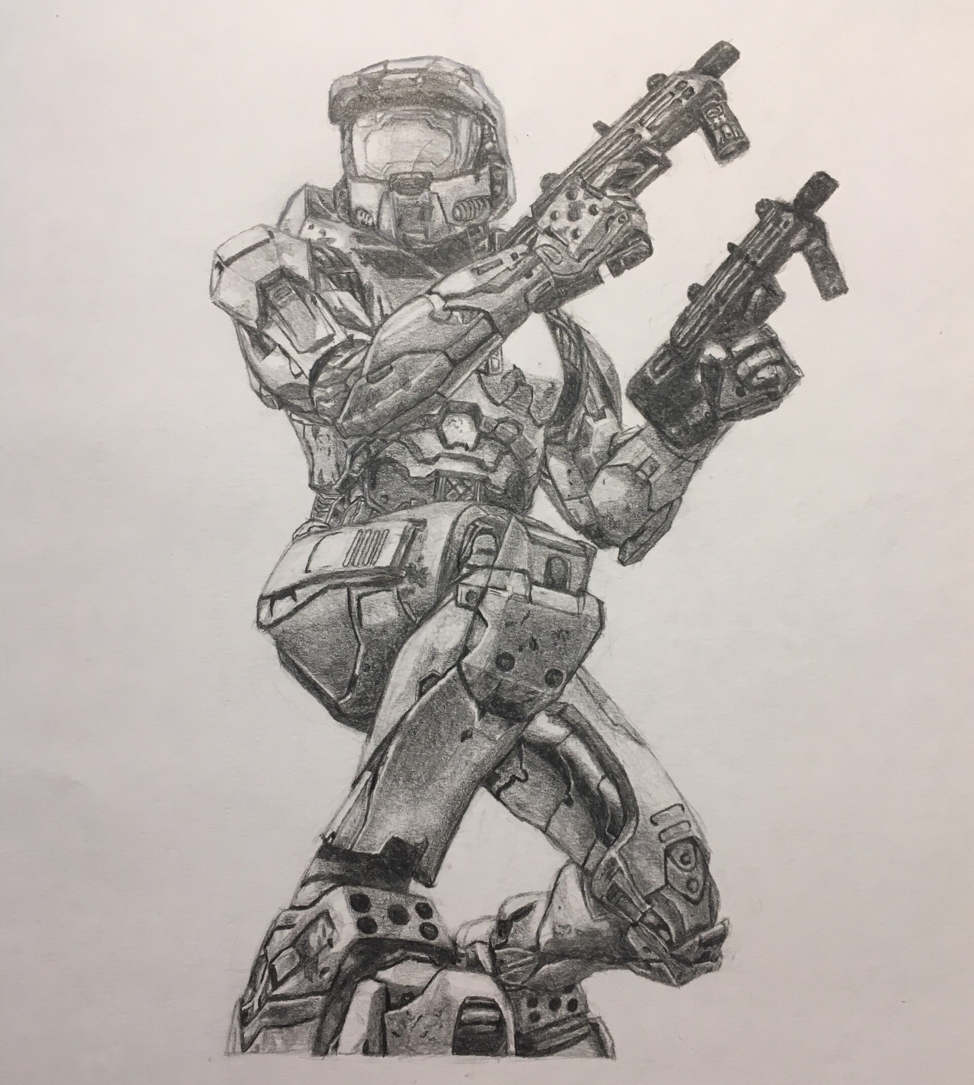 ArtStation - Master Chief Pencil Drawing