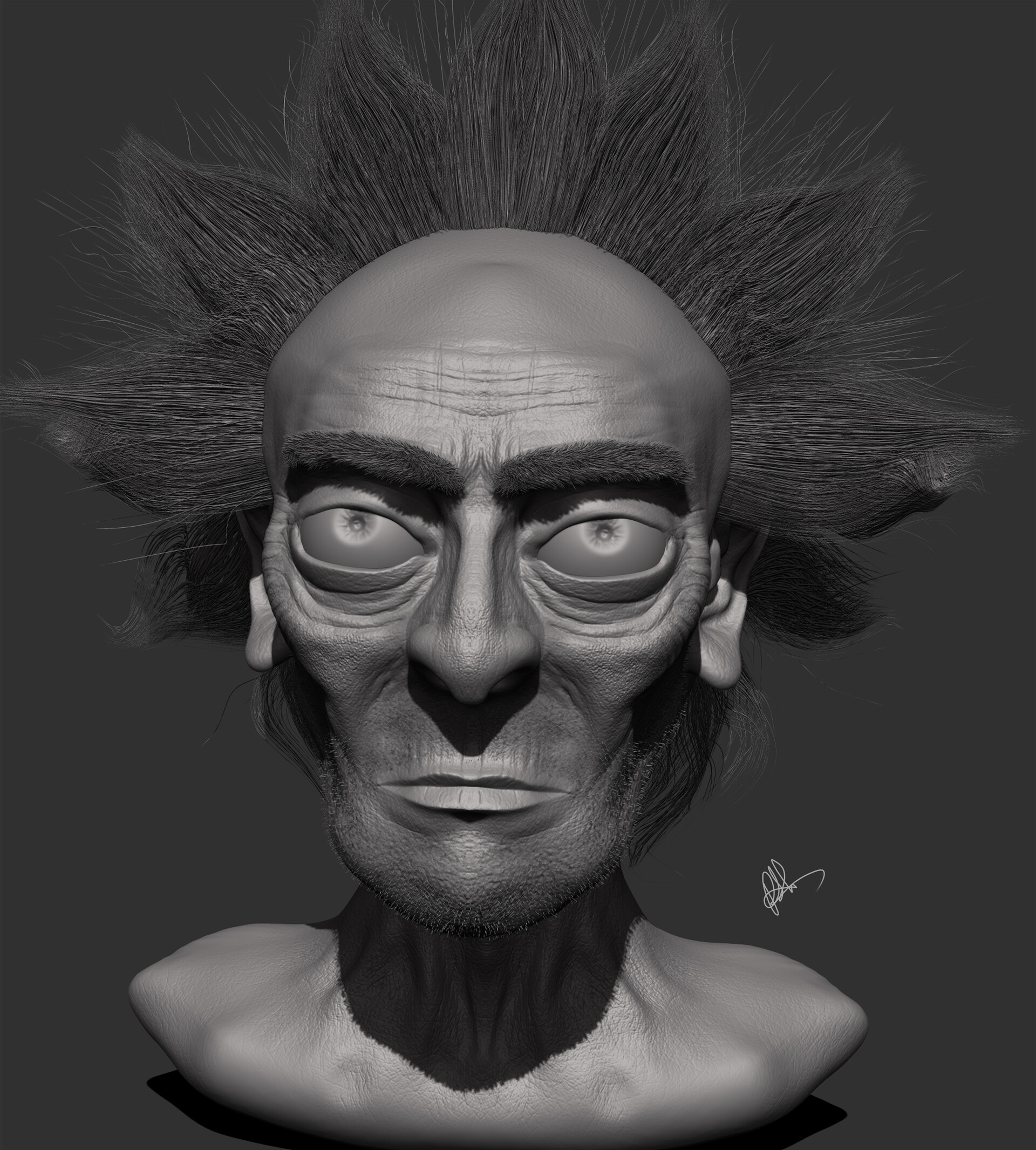 ArtStation - Rick face 3d modeling and sculpting