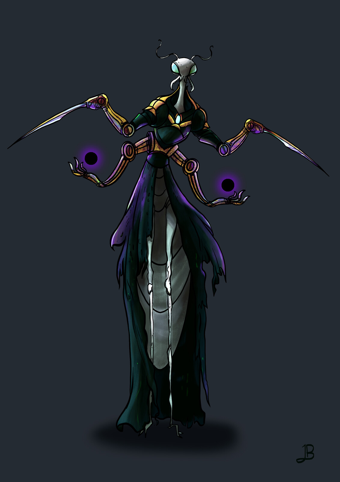 Julien Boulet - Steampunk Necromancer praying Mantis