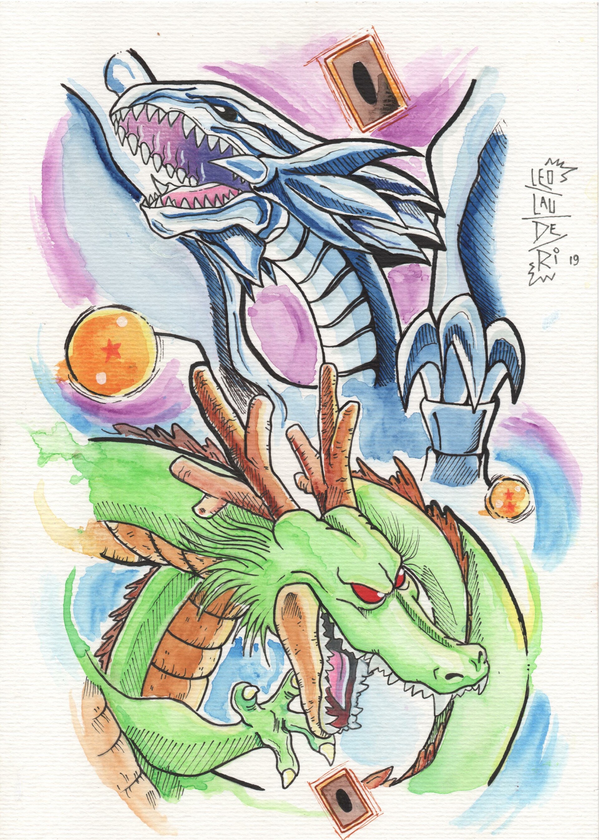 ArtStation - Shenlong Vs Blue Eyes White Dragon