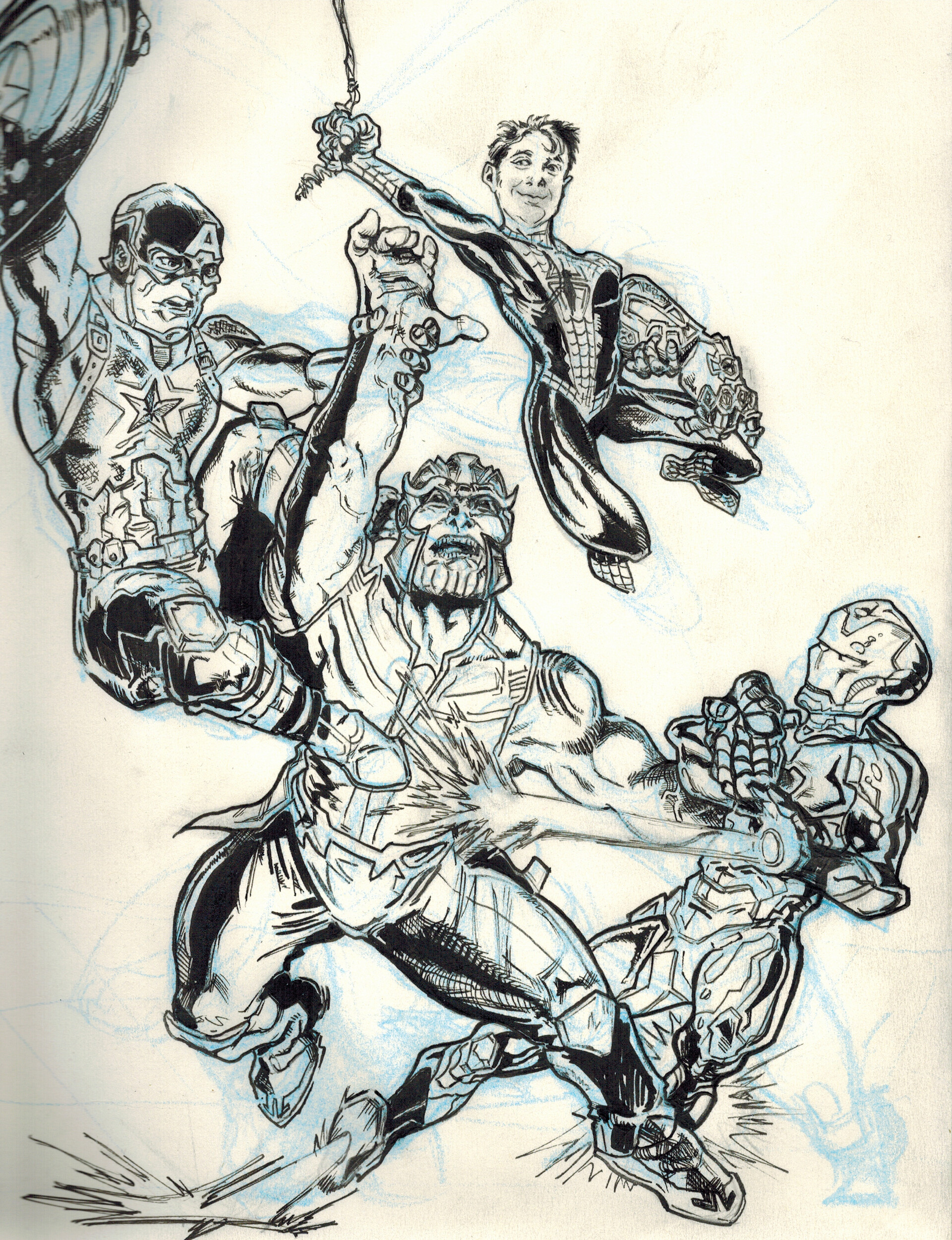 how to draw iron man vs thanos