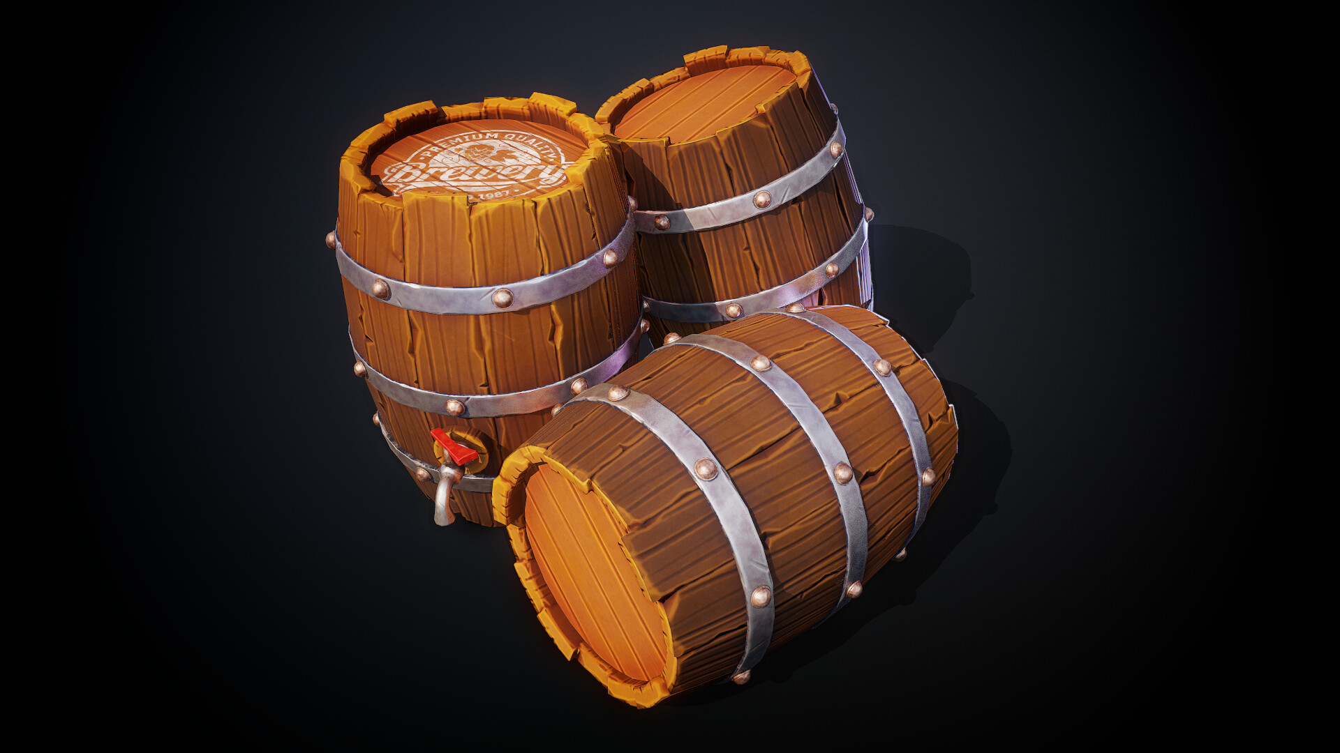 ArtStation - Stylized beer barrel