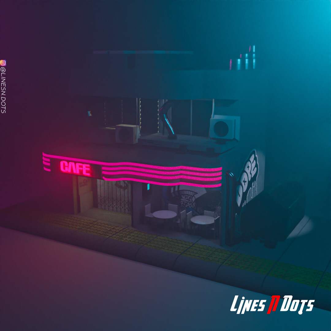 ArtStation - CYBERPUNK CAFE