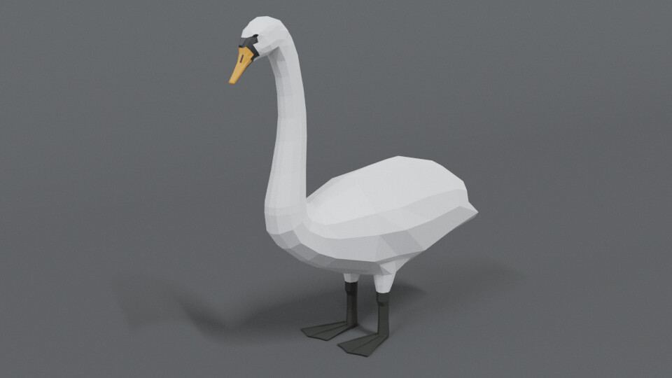 chroma 3D - Low Poly Cartoon Swan