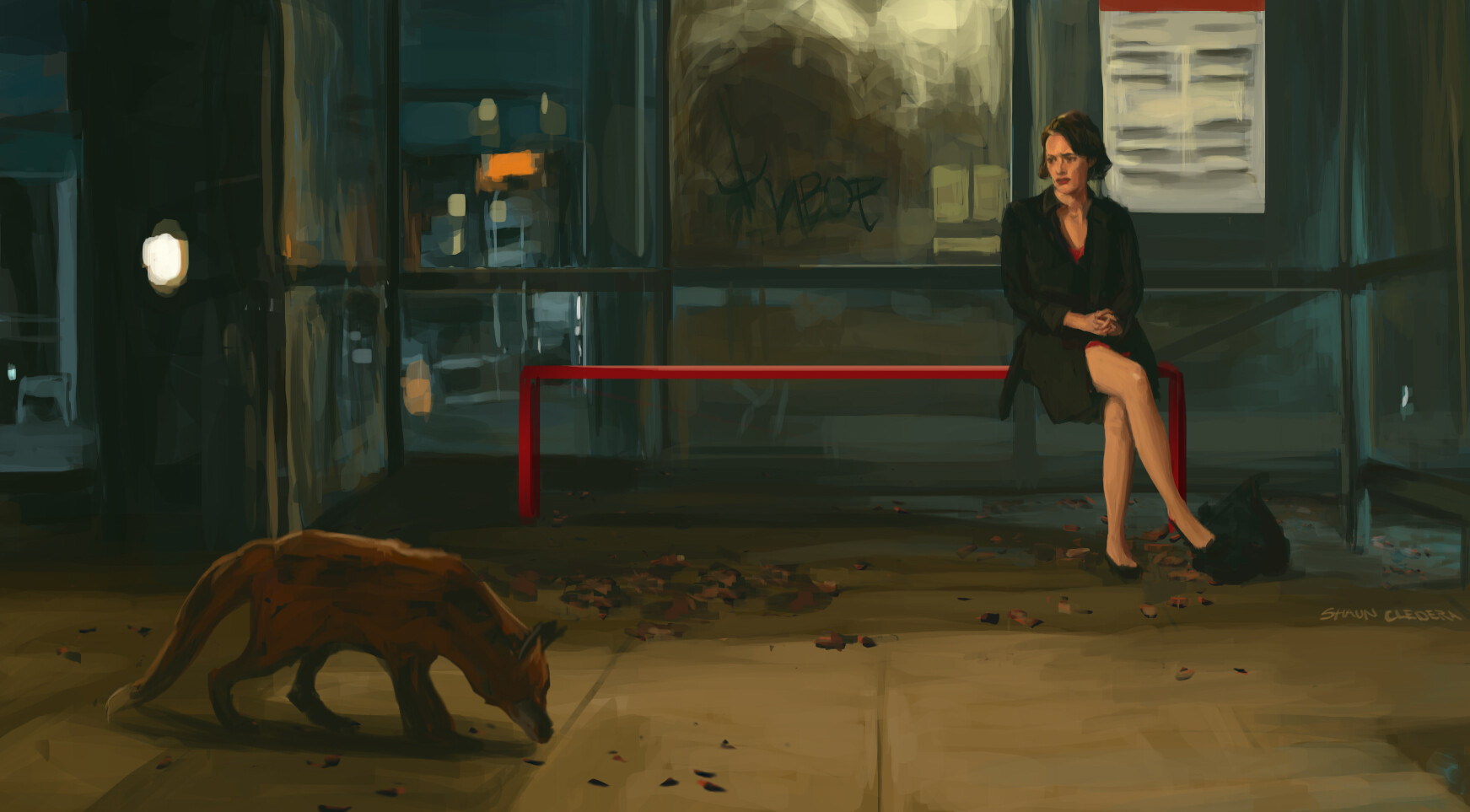ArtStation - 'he went that way' (Fleabag Fan Art)