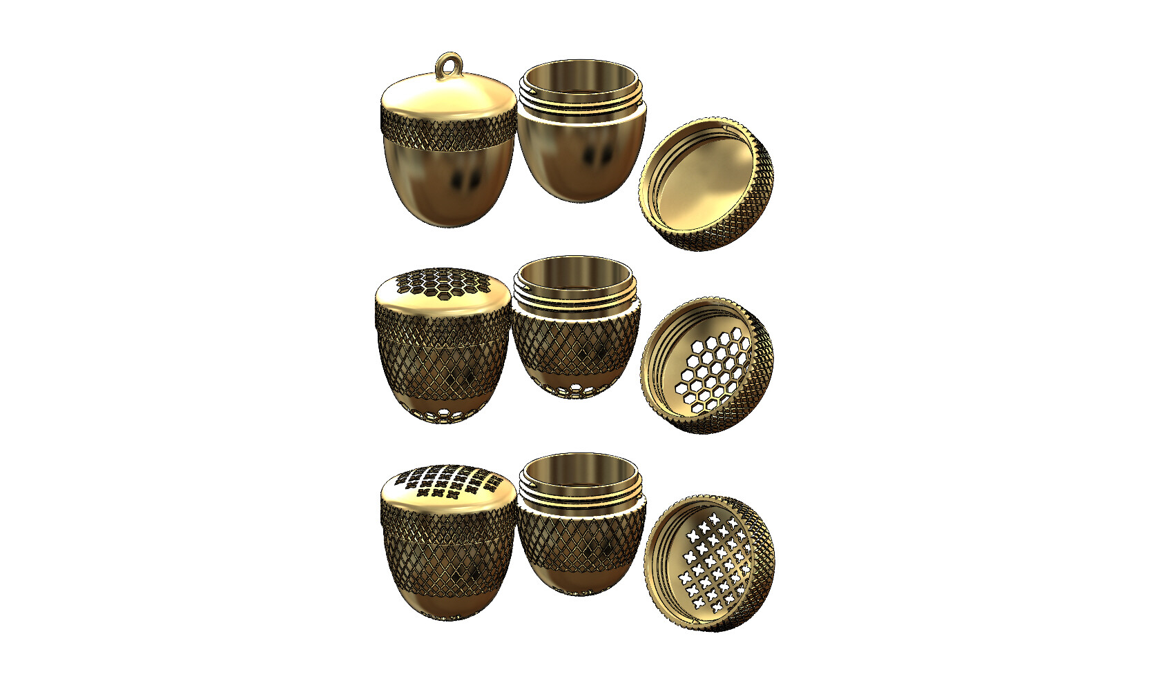 ArtStation - gold hazelnut pendant charm with sa crewing top