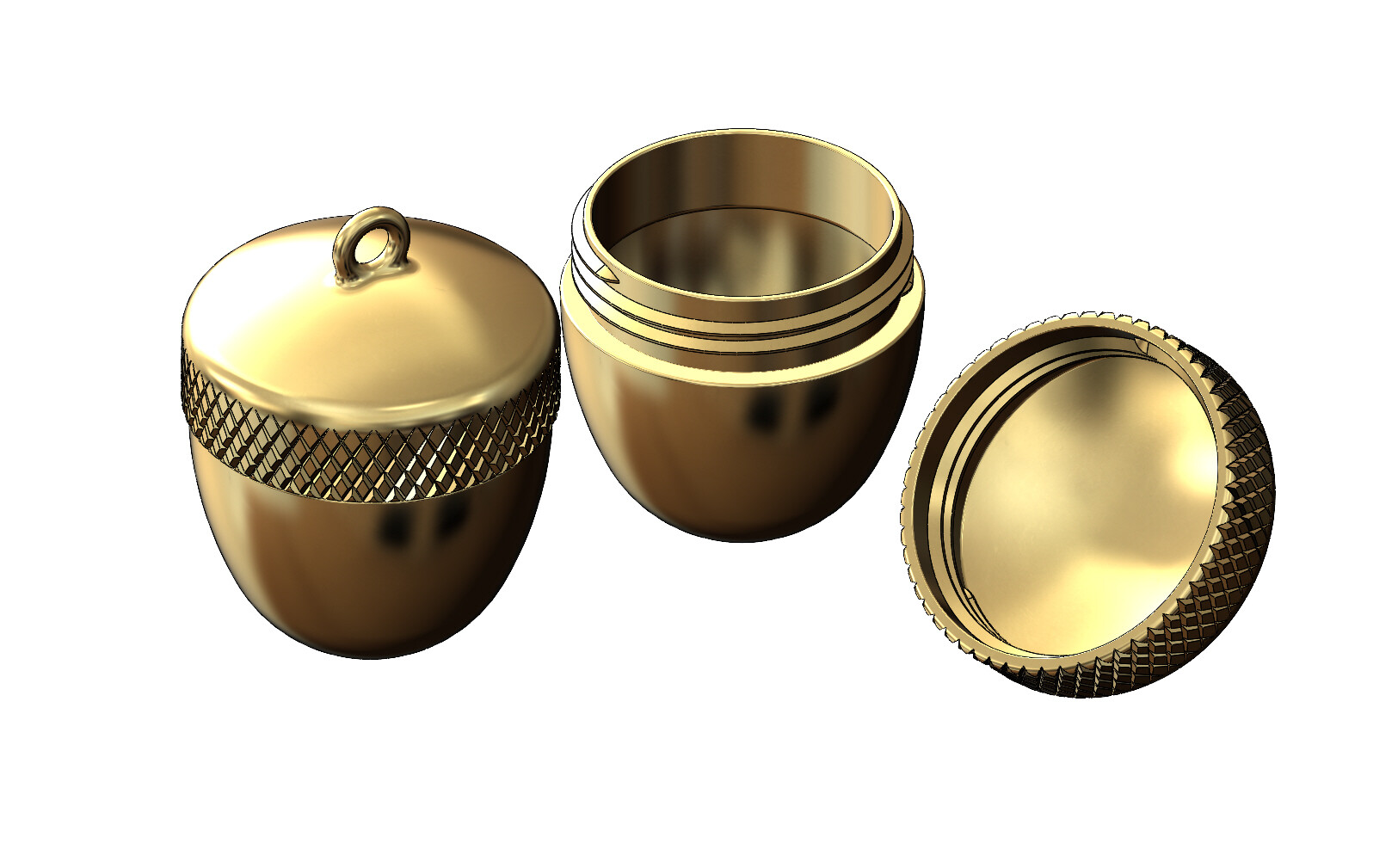 Rachid SW - gold hazelnut pendant charm with sa crewing top