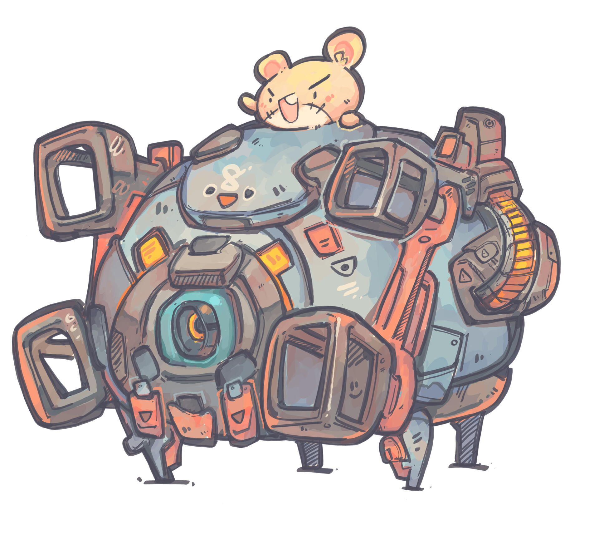 how to draw overwatch wrecking ball