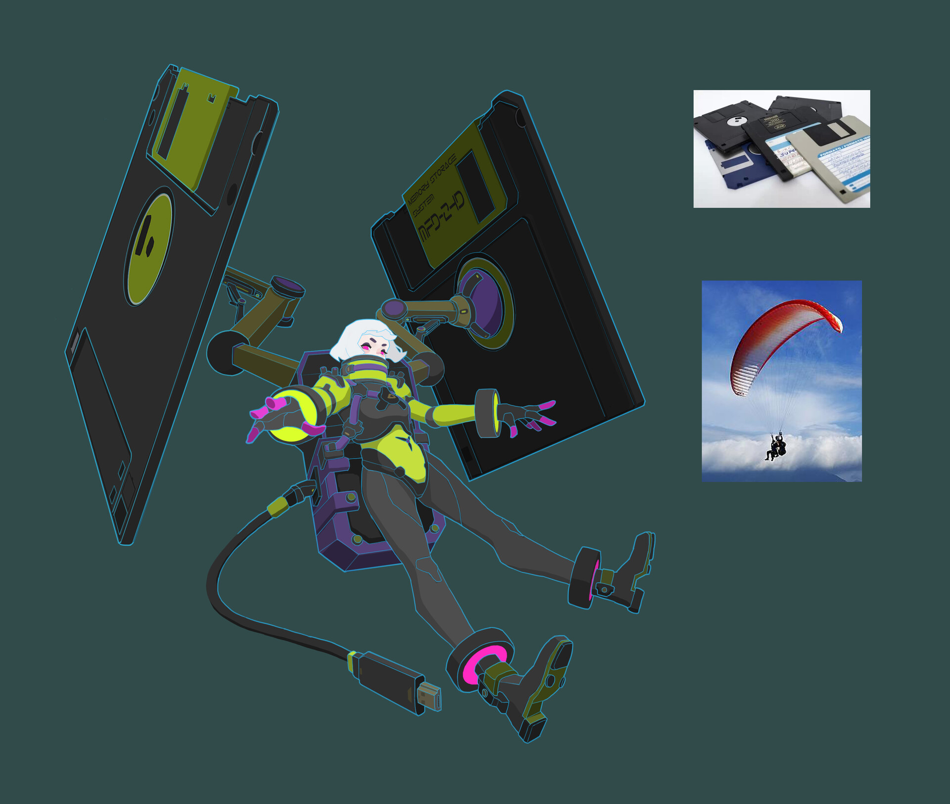 CYAN CROW - Floppy disk