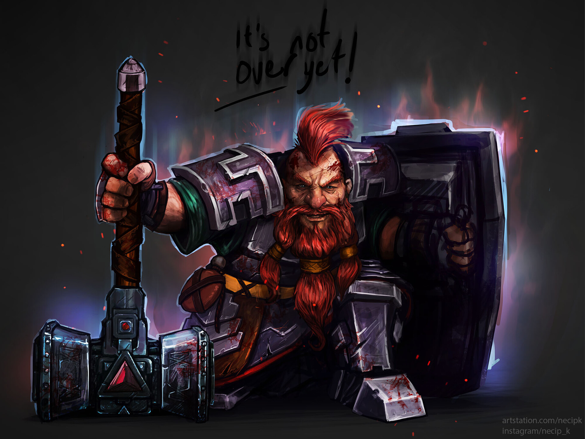 Half-Orf Barbarian (orc/dwarf) by Henrik Rosenborg : ImaginaryDwarves