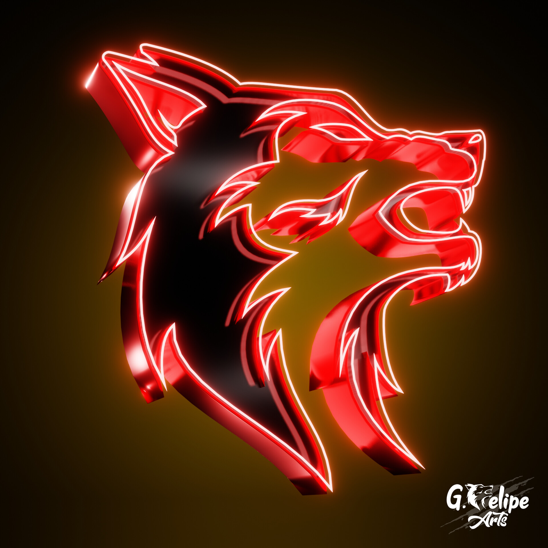 G. Felipe Arts - Logo 3D - Simbolo Neon G. Felipe Arts