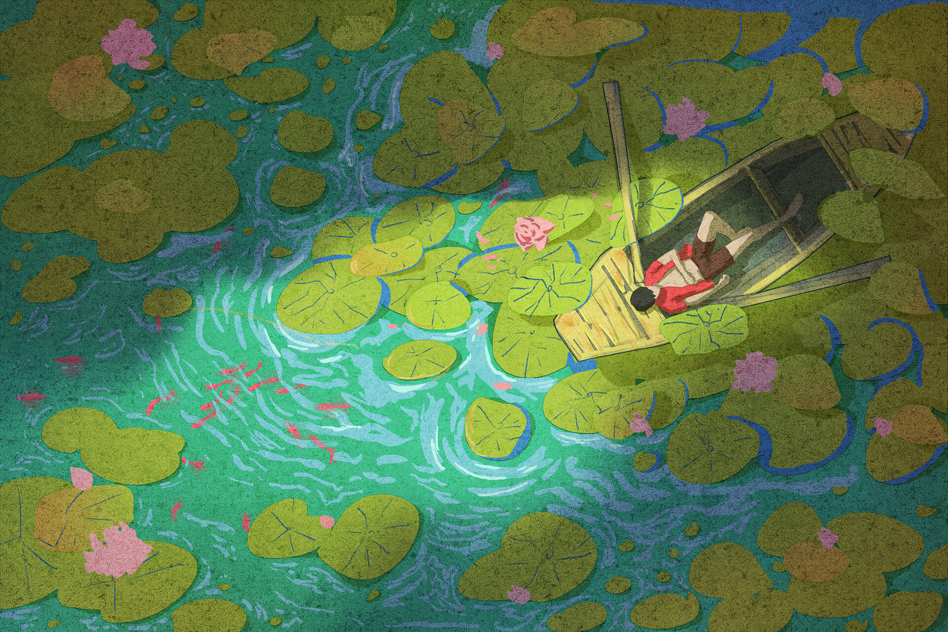 ArtStation - summer lotus river