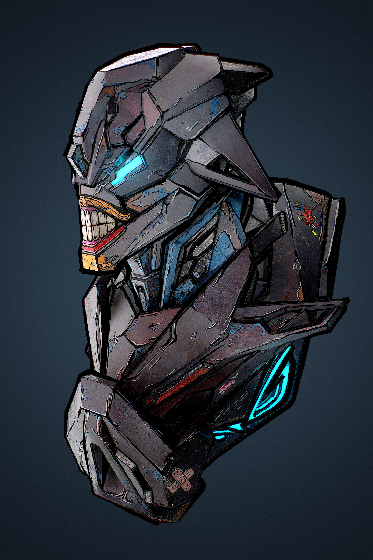 ArtStation - Asus ROG4Creators - Mech bust retexture cel shading, Piotr ...