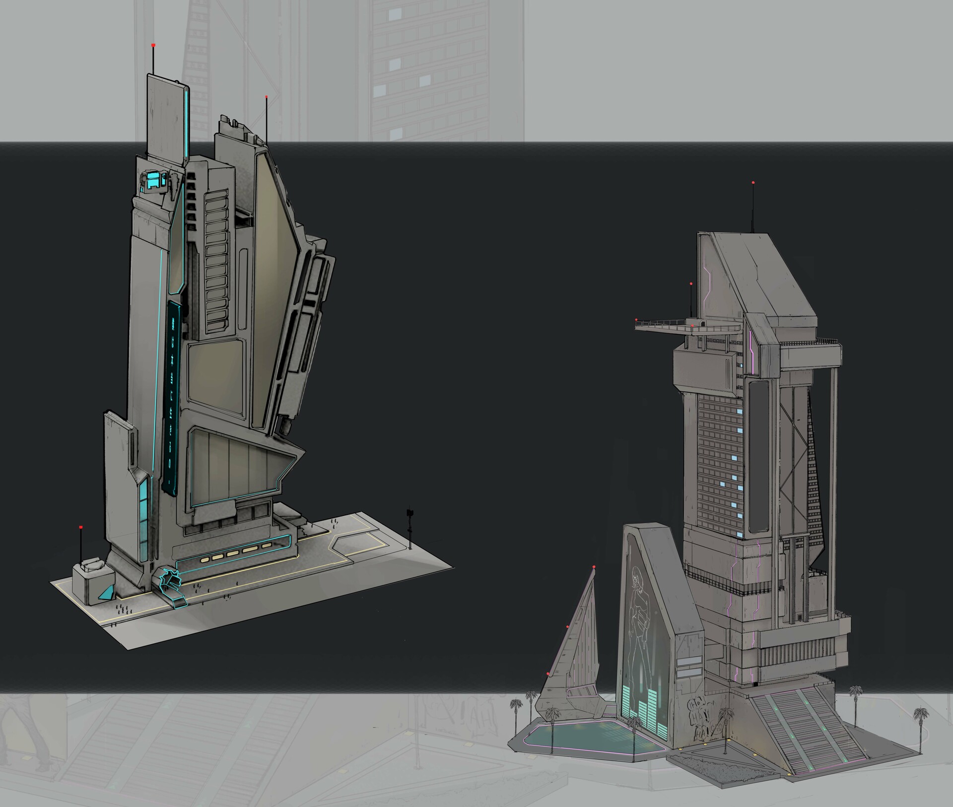 ArtStation - Cyberpunk inspired Architecture
