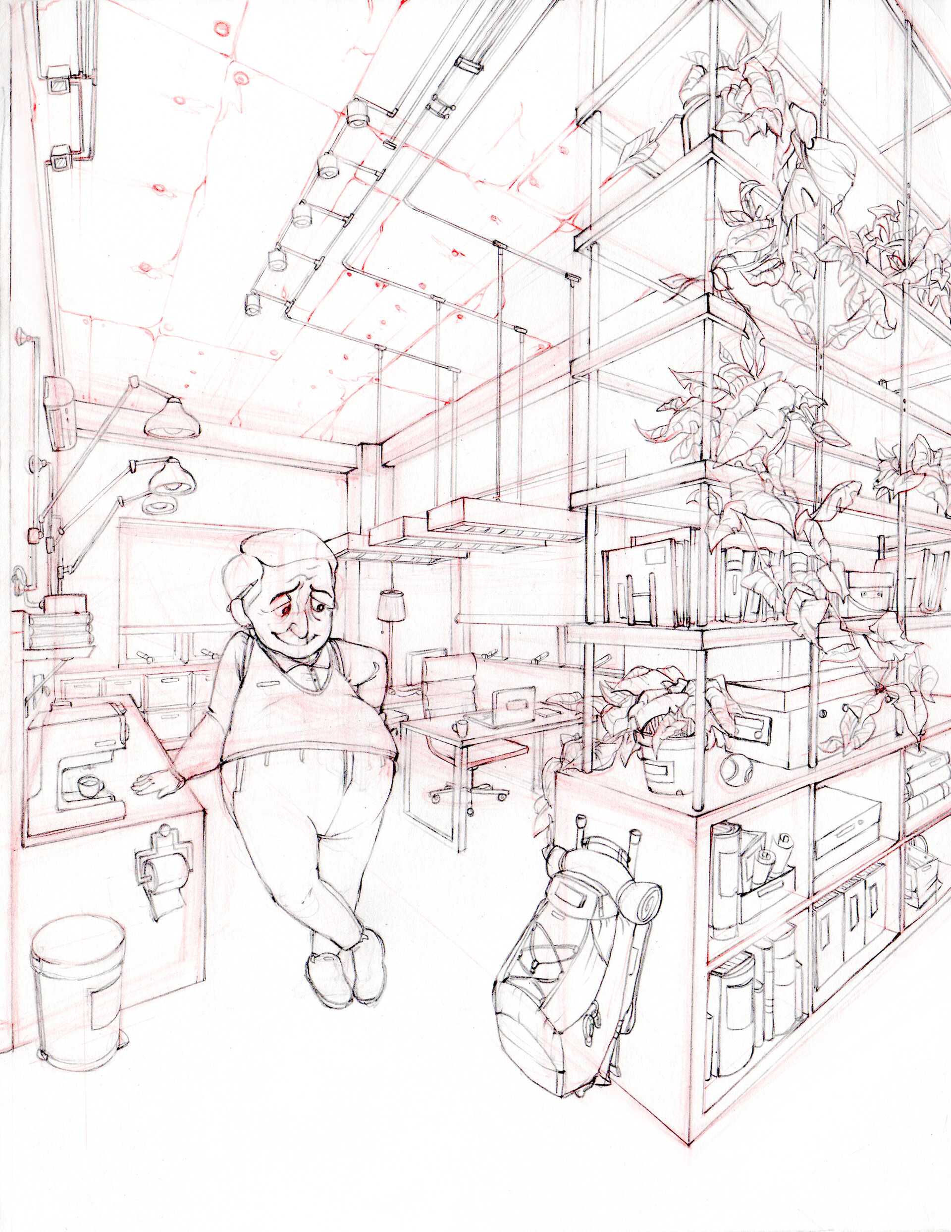 ArtStation - perspective drawing with character