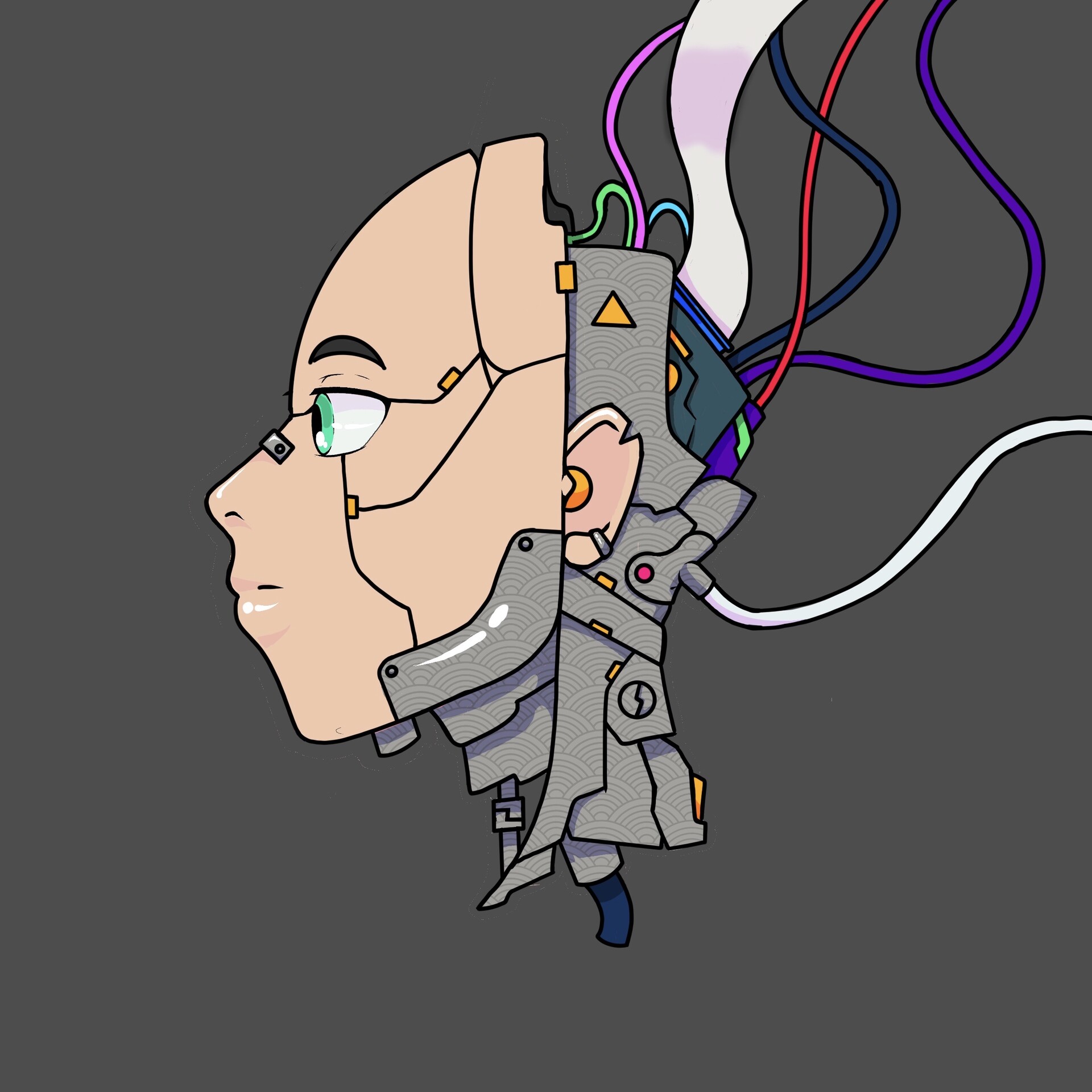 ArtStation - Cyberpunk head wired up