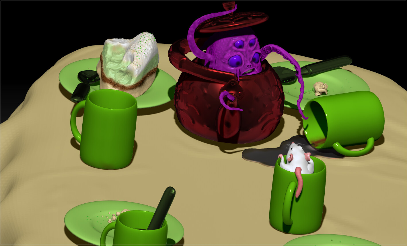 ArtStation - The mouse and the alien octopus