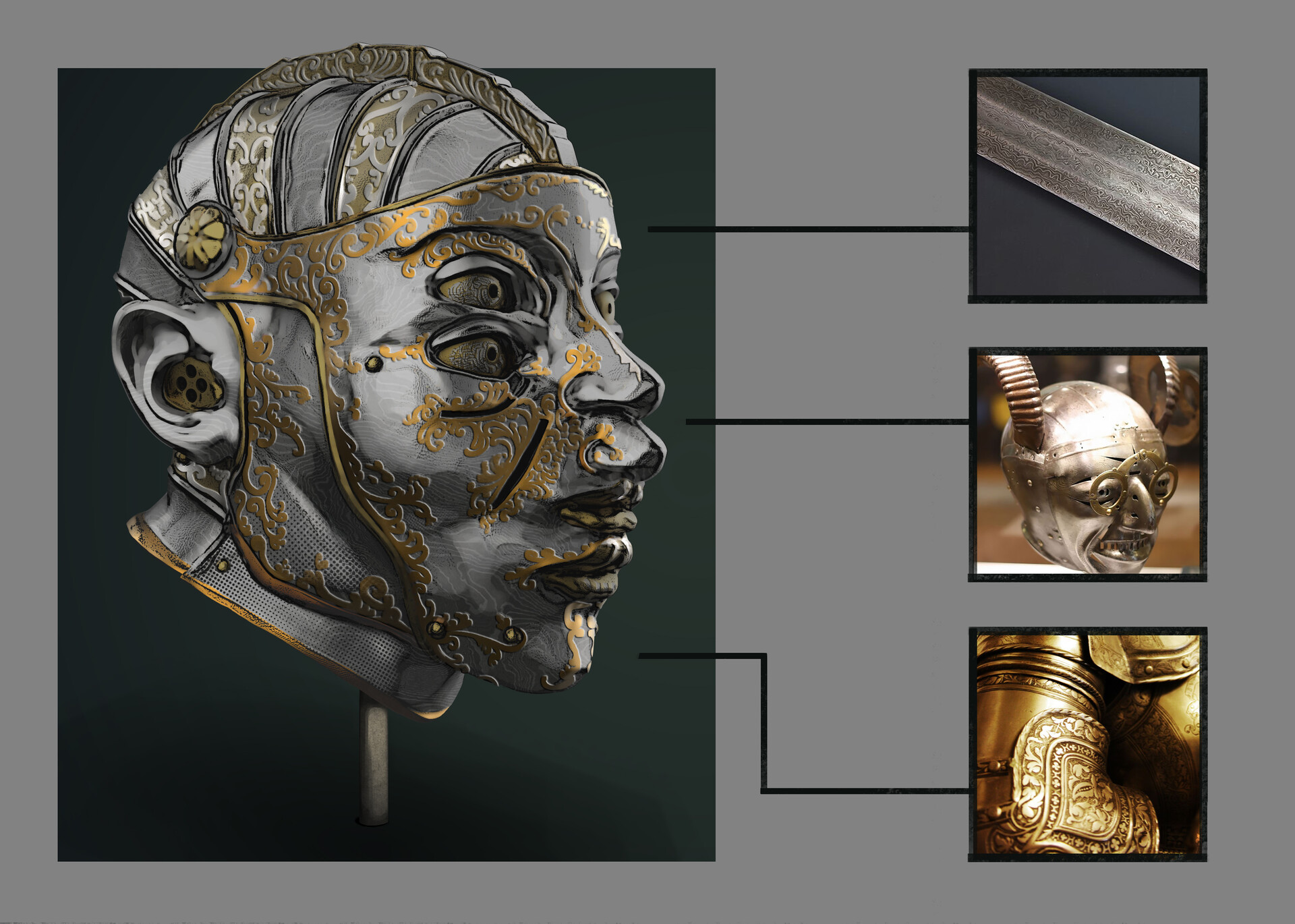 ArtStation - Aurastadt's Double Eye Helm