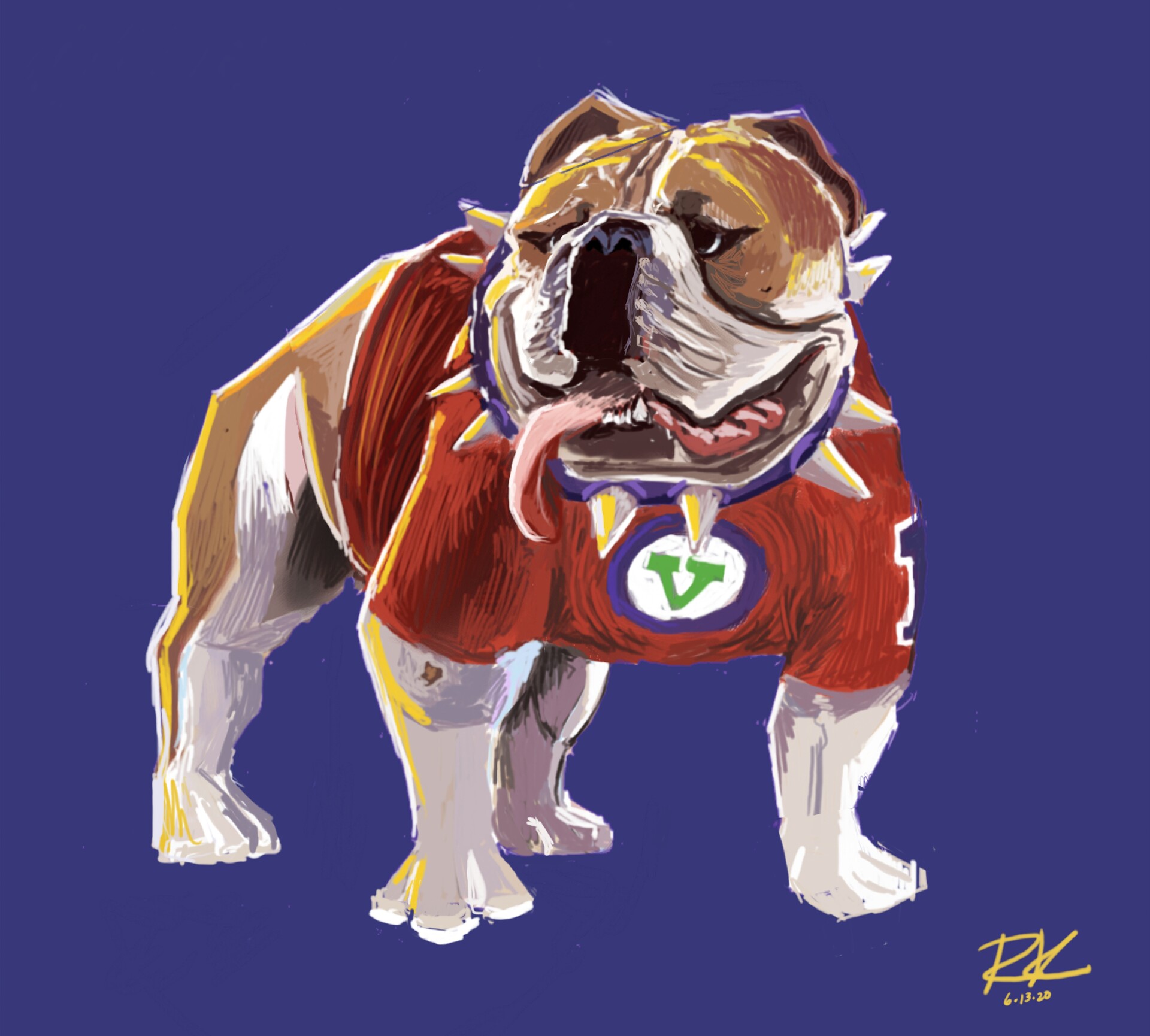 ArtStation - Victor E. Bulldog III in Fresno State Bulldog outfit
