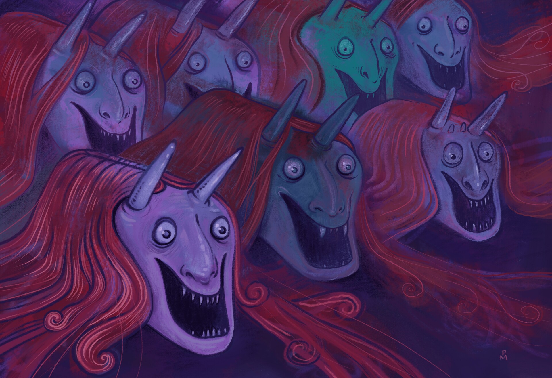 ArtStation - Red-haired Oni