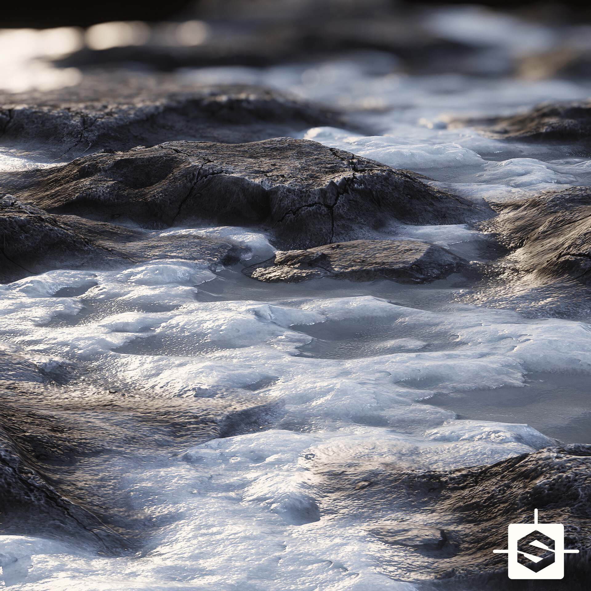 ArtStation - Melting Snow on Rock