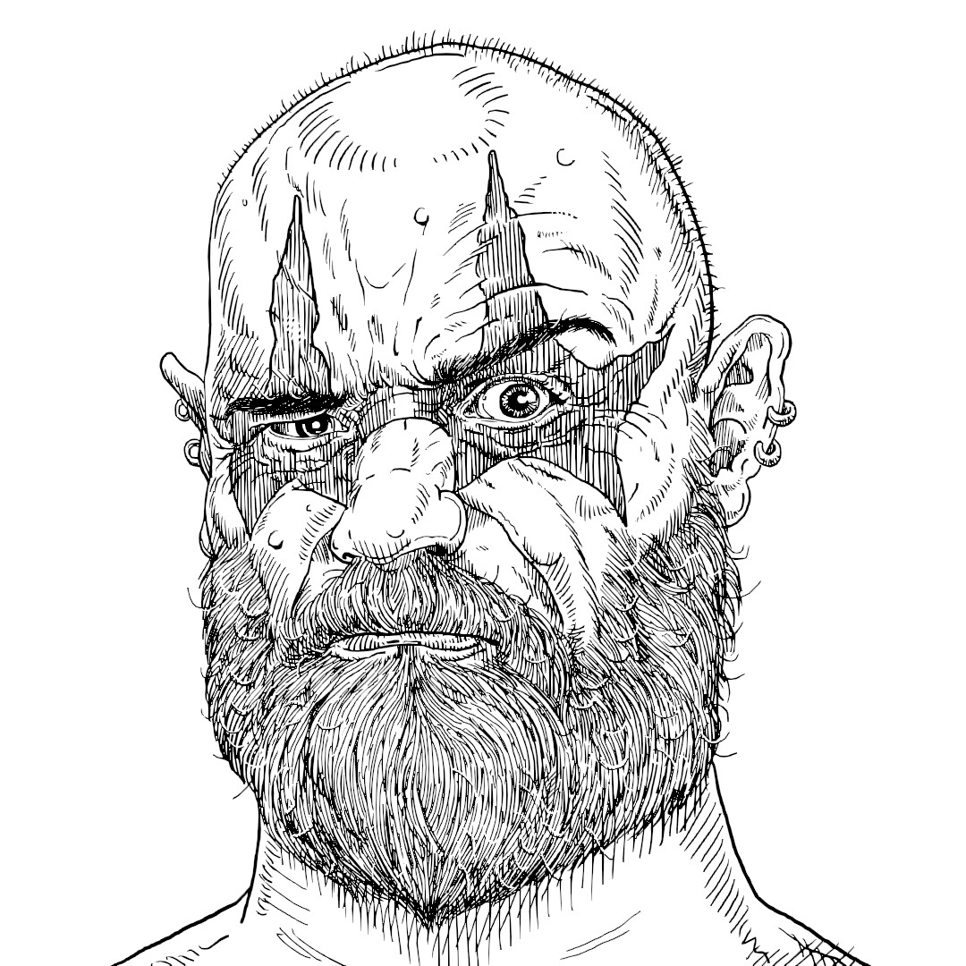 ArtStation - Warrior line drawing