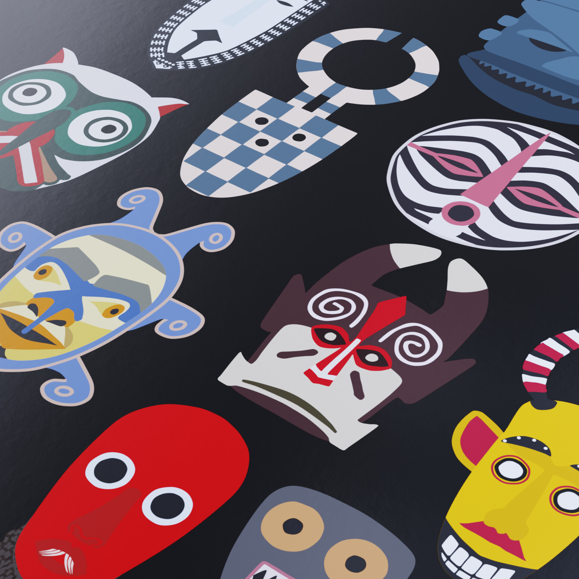 ArtStation - 12 unique hand-drawn Masks Vol. 2
