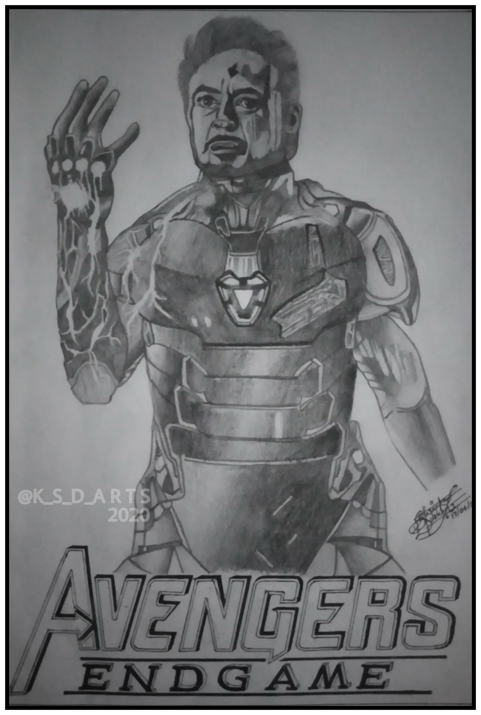 how to draw iron man of endgame