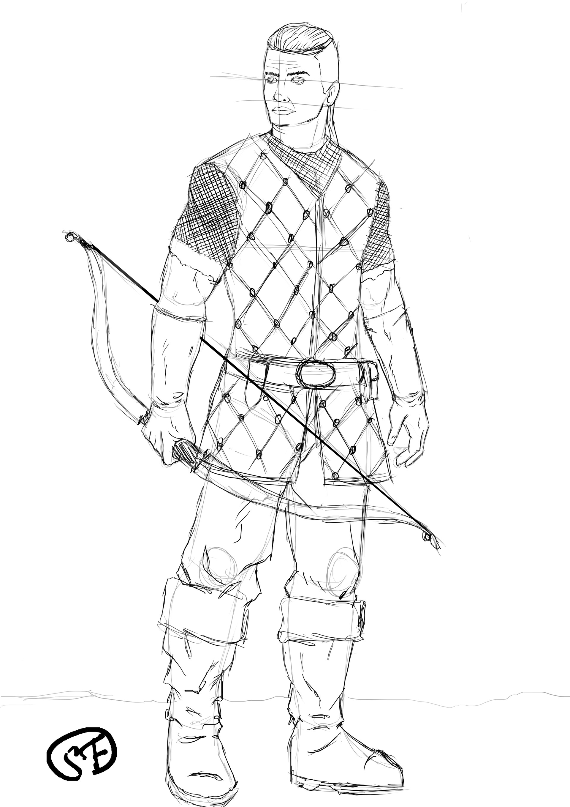 Medieval Ranger Drawing