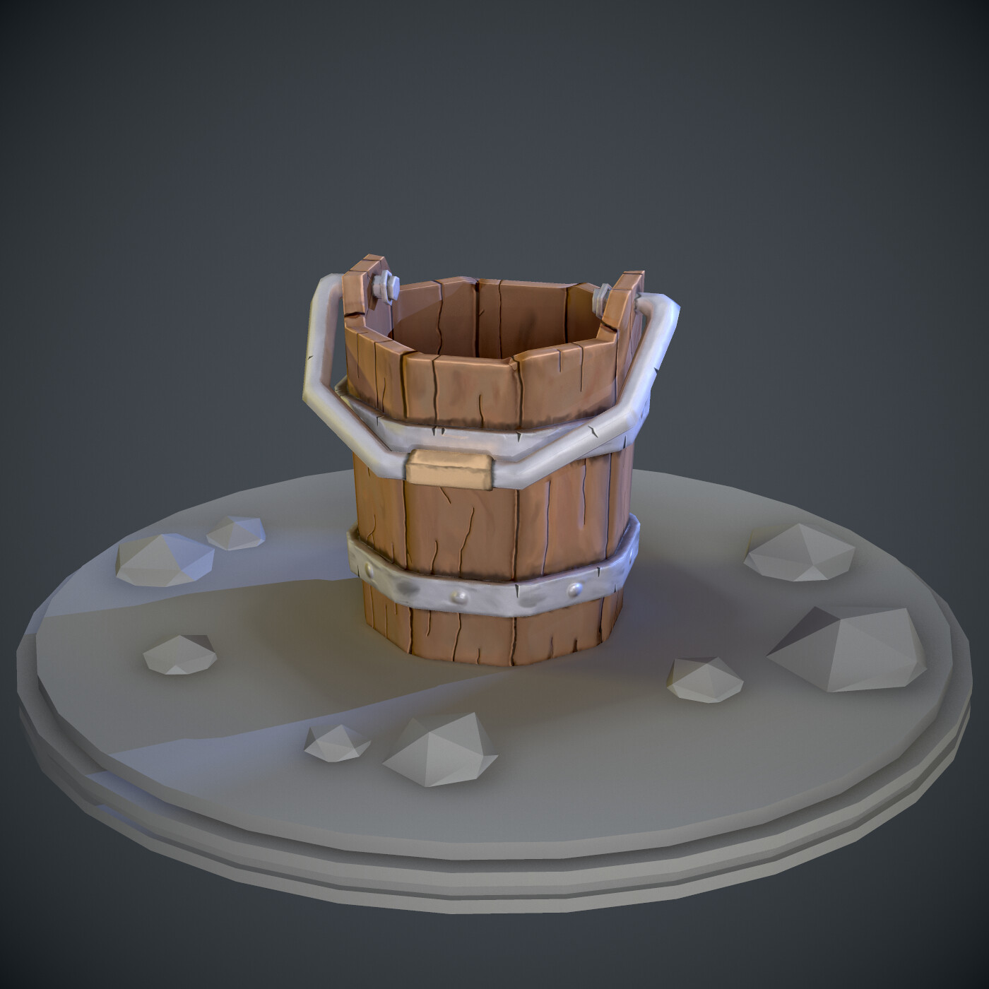 ArtStation - Stylized Wooden Bucket