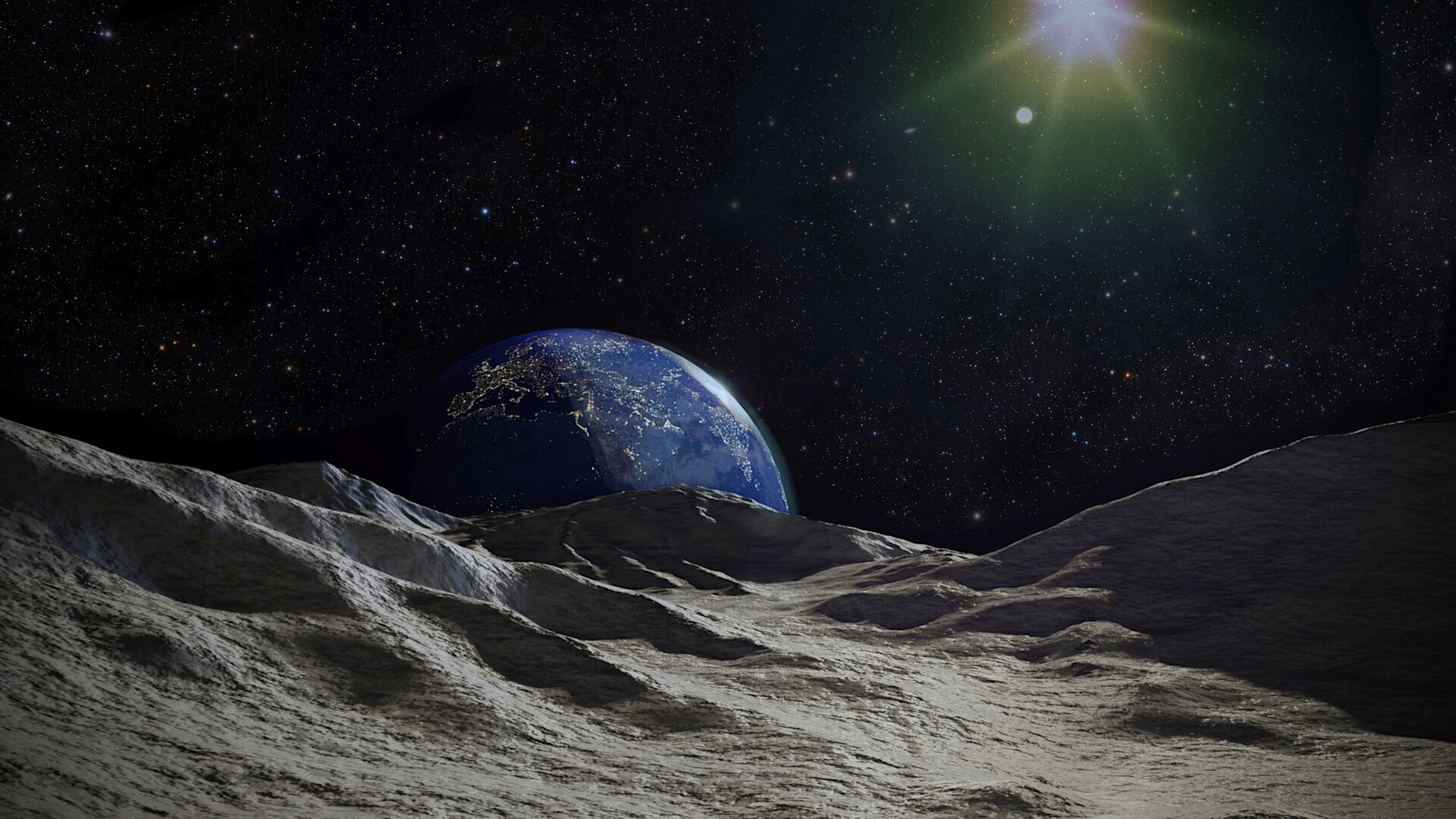 ArtStation - Moon & Earth