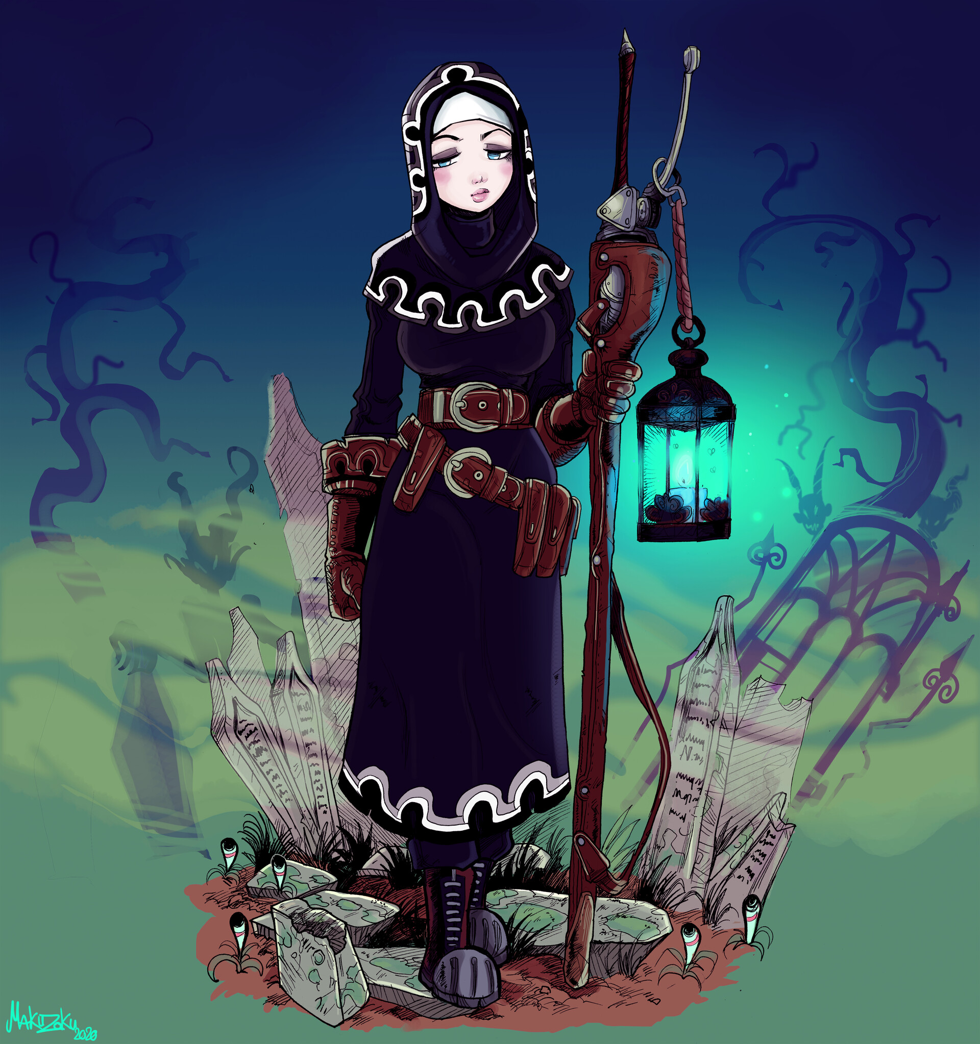 Maku Zoku - Nun Warrior concept bloodborne style