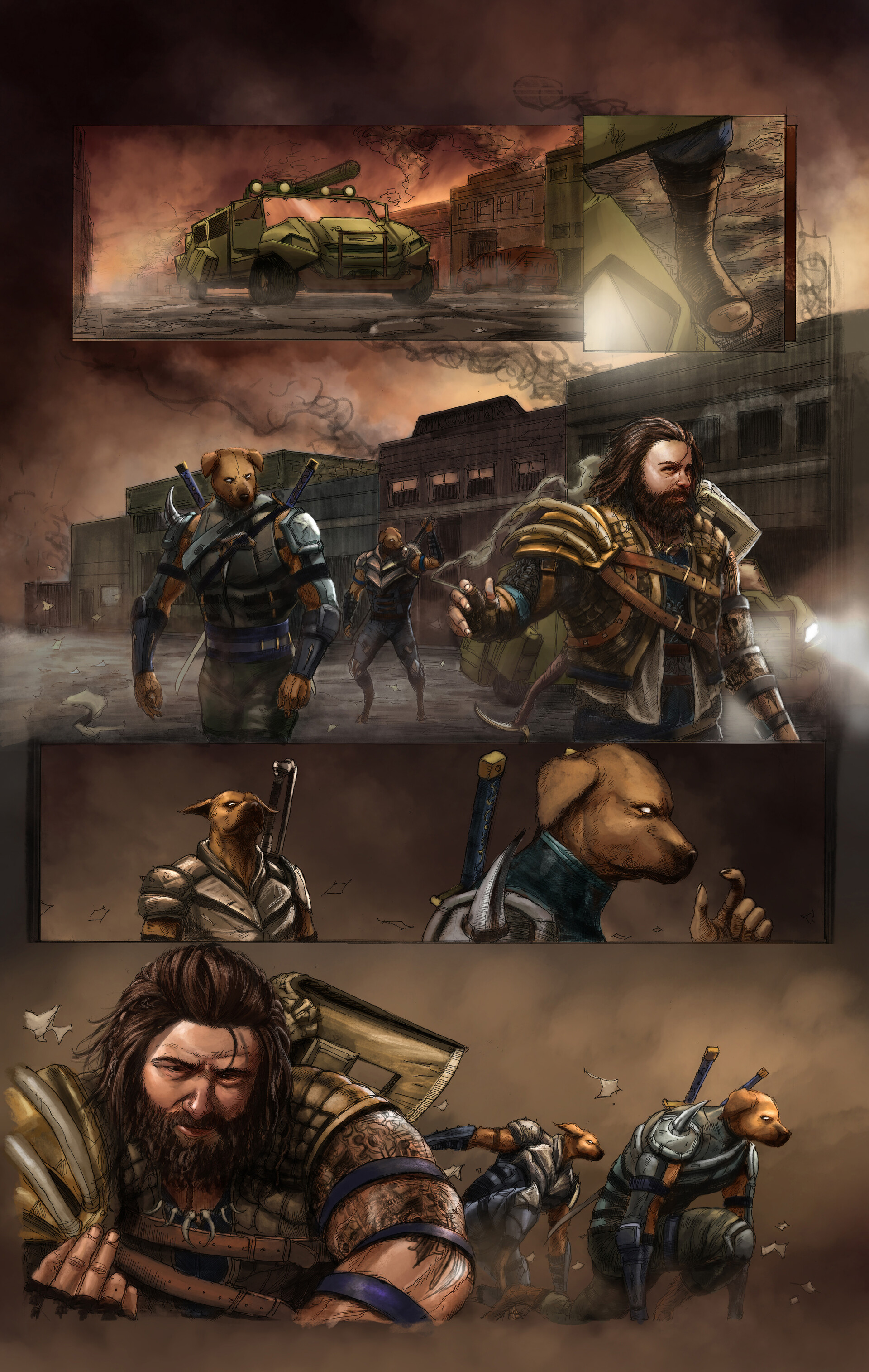ArtStation - Boar-Bane (Chapter 01) - Page Sample