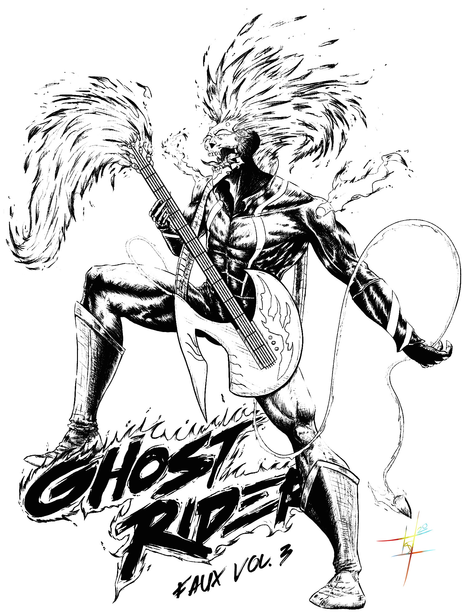 ArtStation - Ghost Rider Faux Cover 3 (Lines)