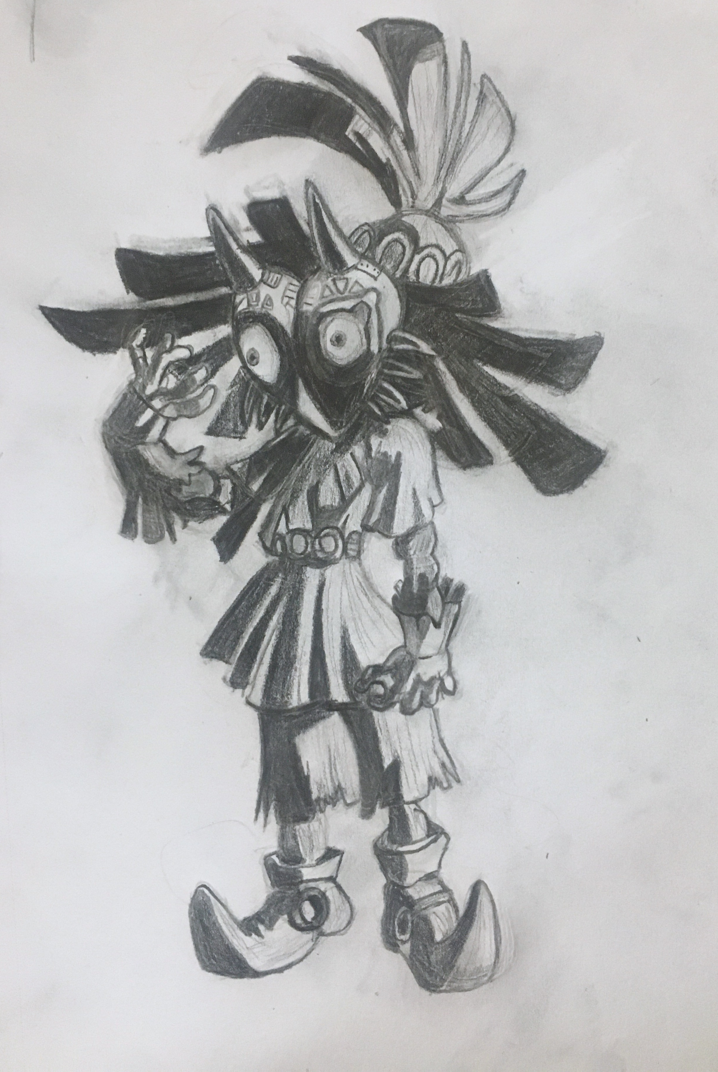 how to draw skull kid from majoras mask
