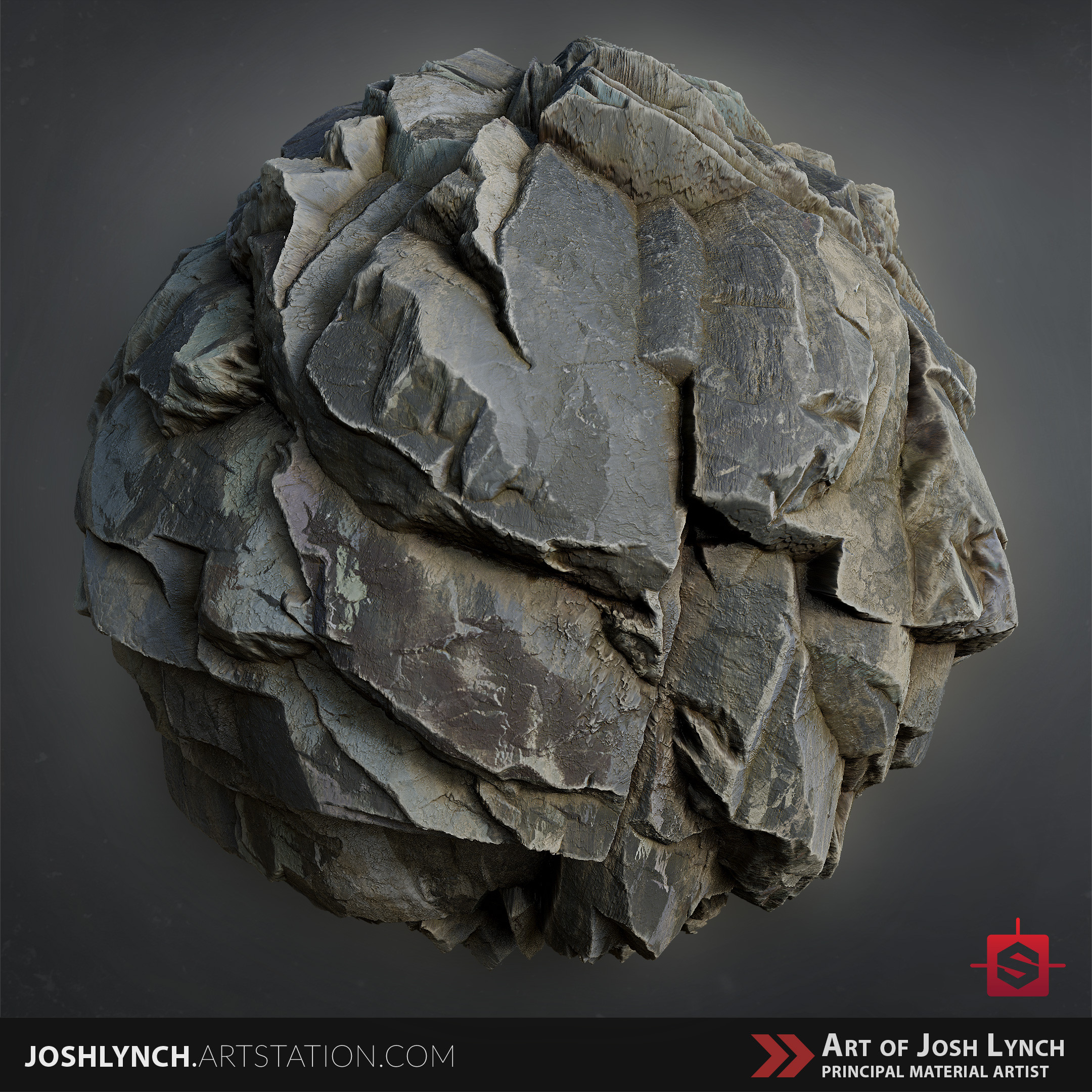 Joshua Lynch - PBR Procedural Rock Wall Material Study 04