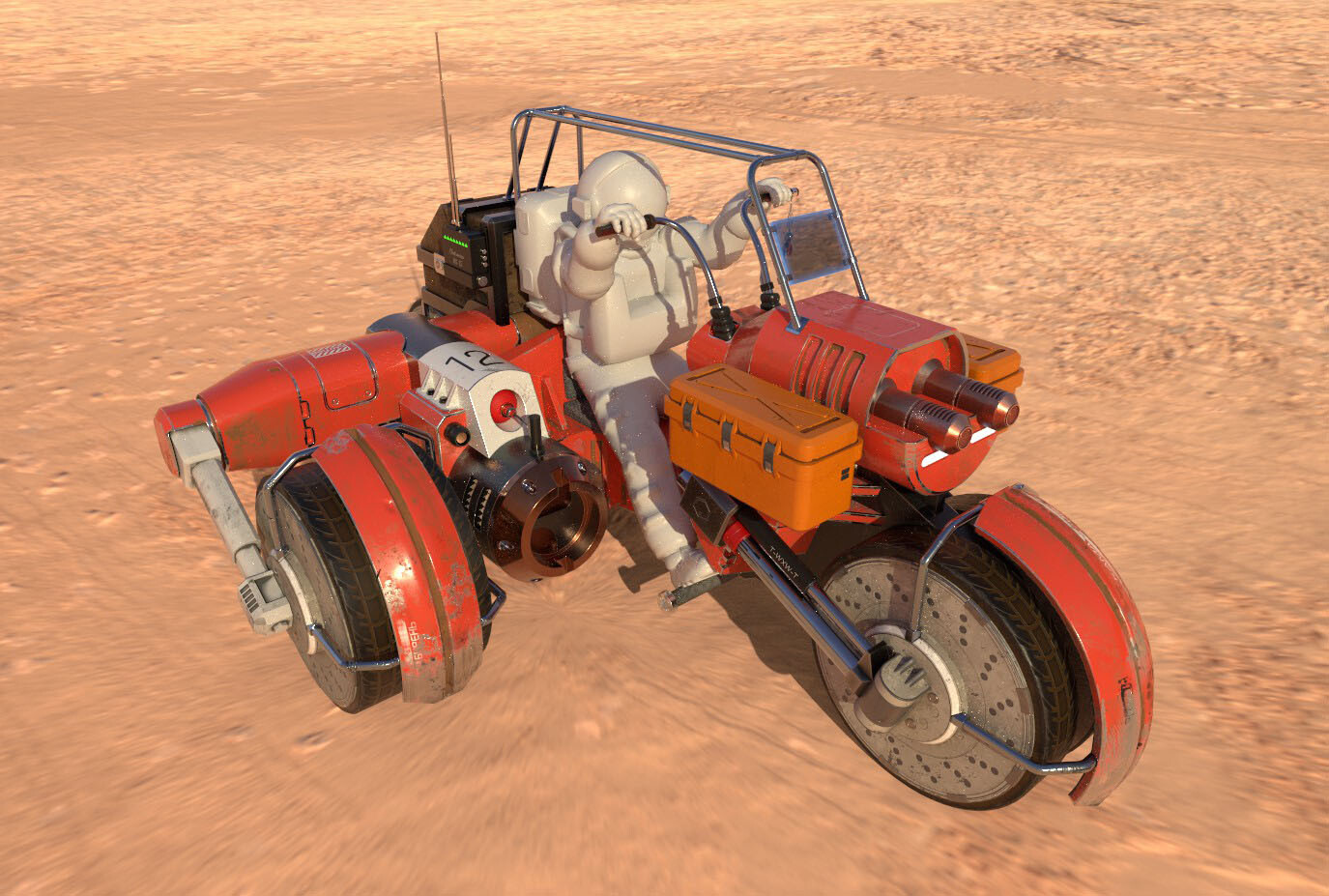 ArtStation - Scy-Fi Motorcycle URAL-MARS-14