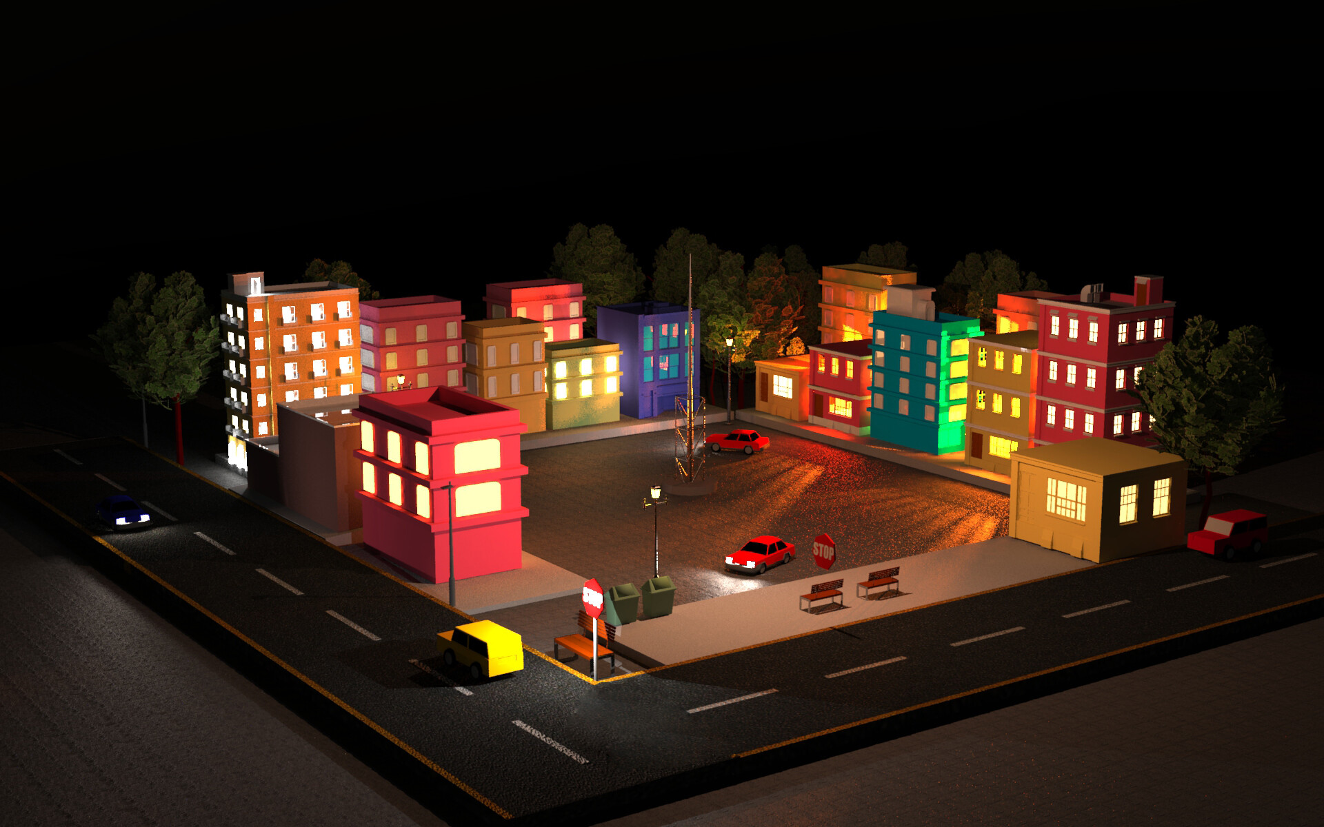 ArtStation - low poly city model