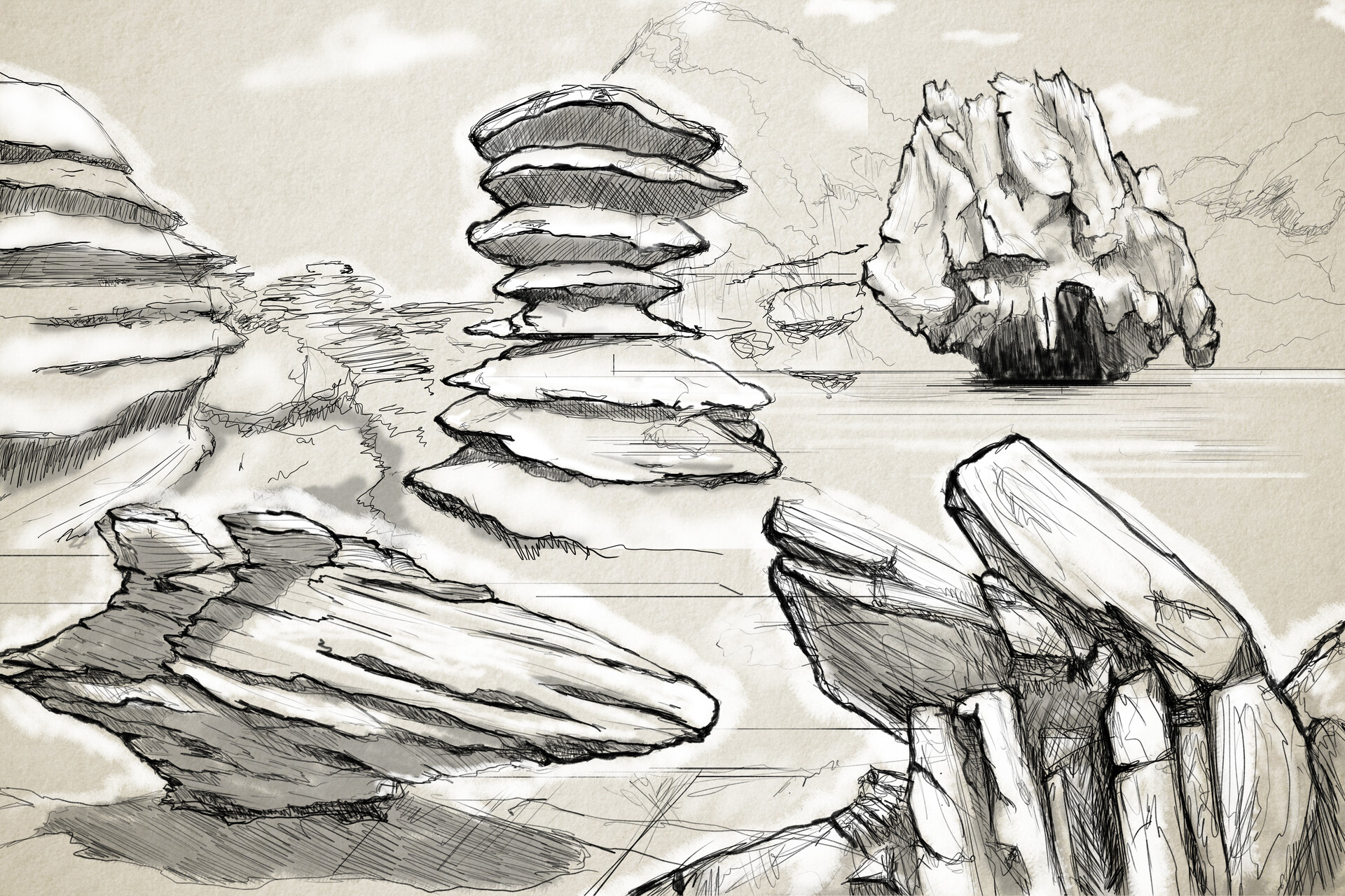 ArtStation - Stone Rocks Studies
