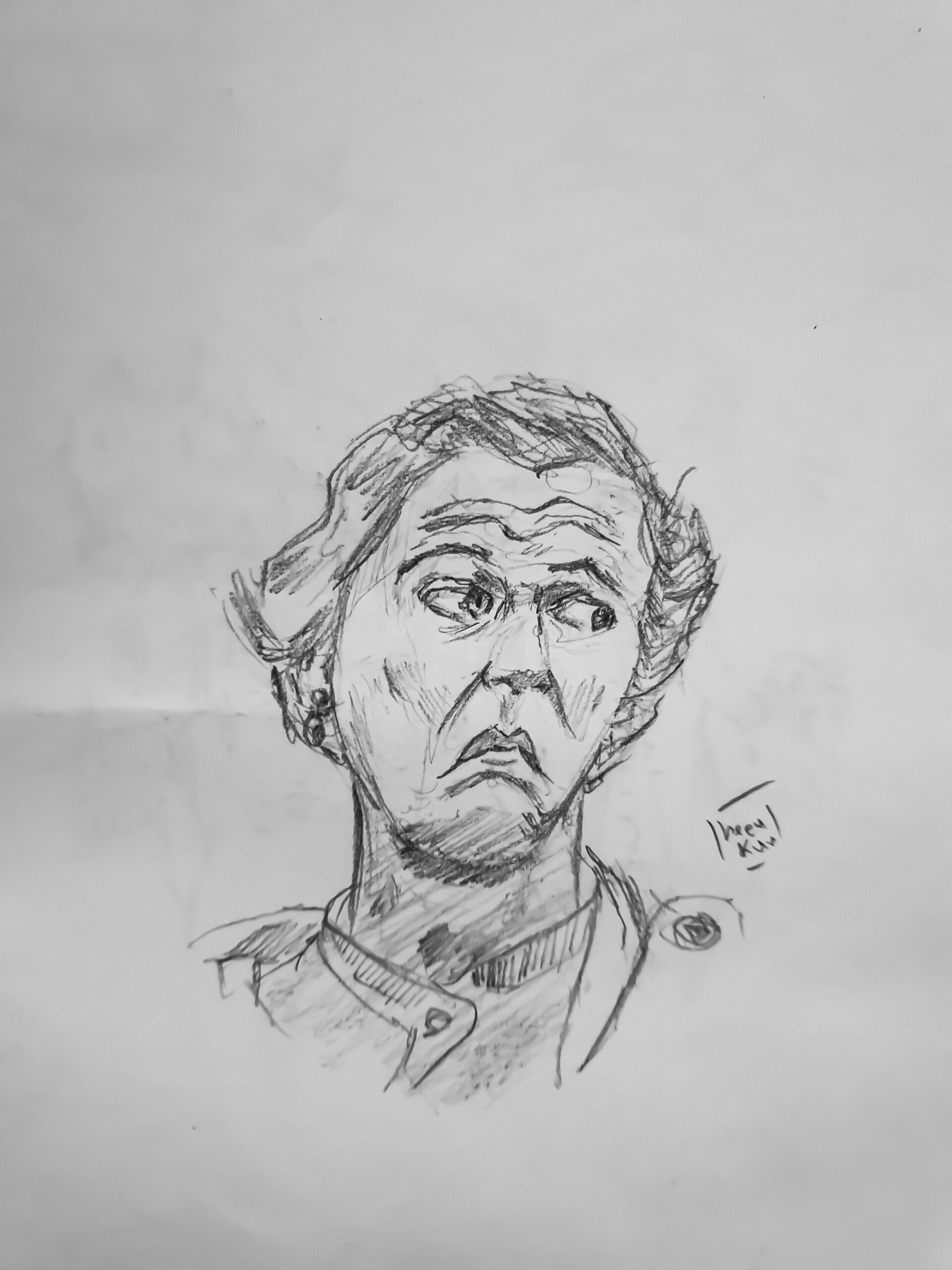 ArtStation - wide-eyed portrait sketch