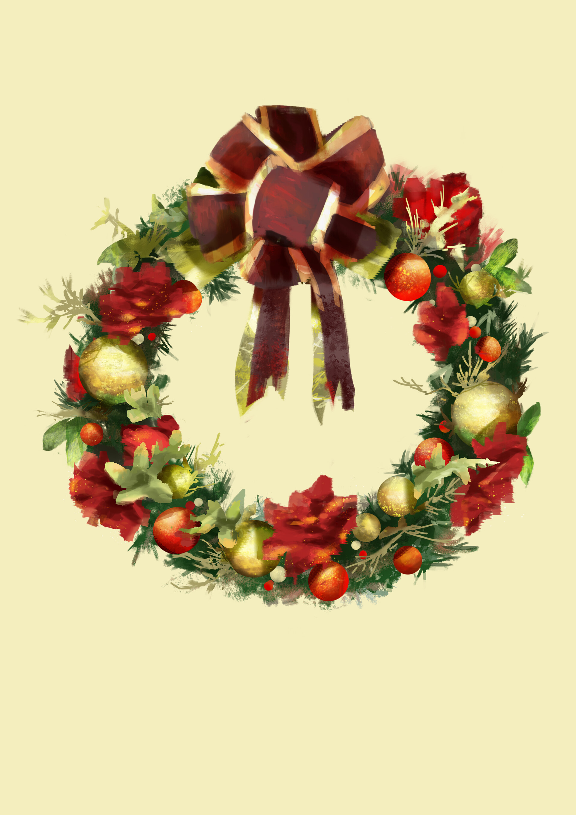 Janet Zhou - 2D artwork-Christmas wreath