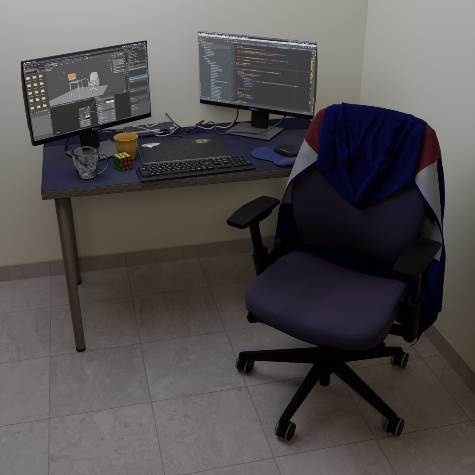 Uri Agassi - WFH Office modeled in Blender