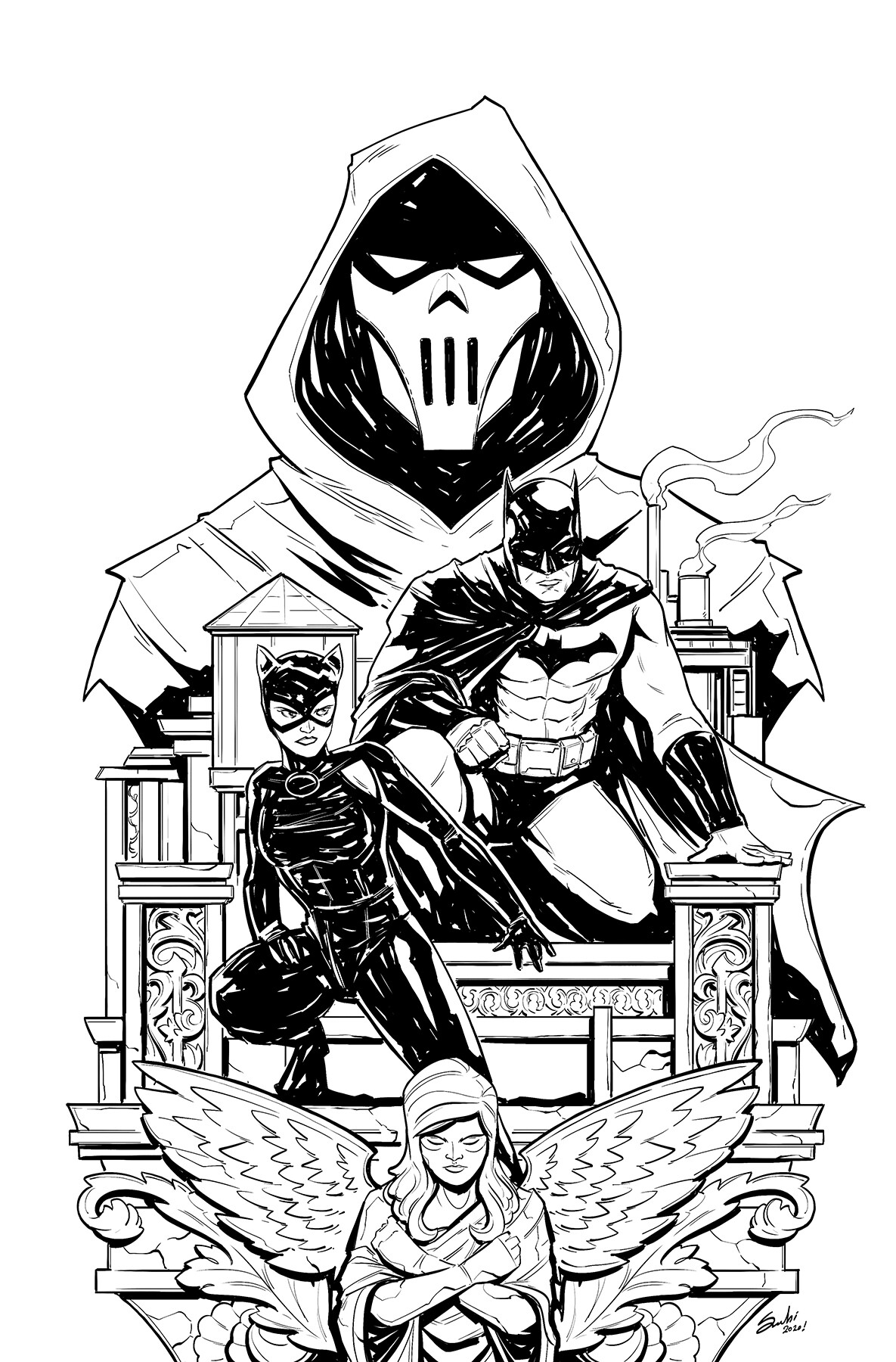 batman and catwoman coloring pages