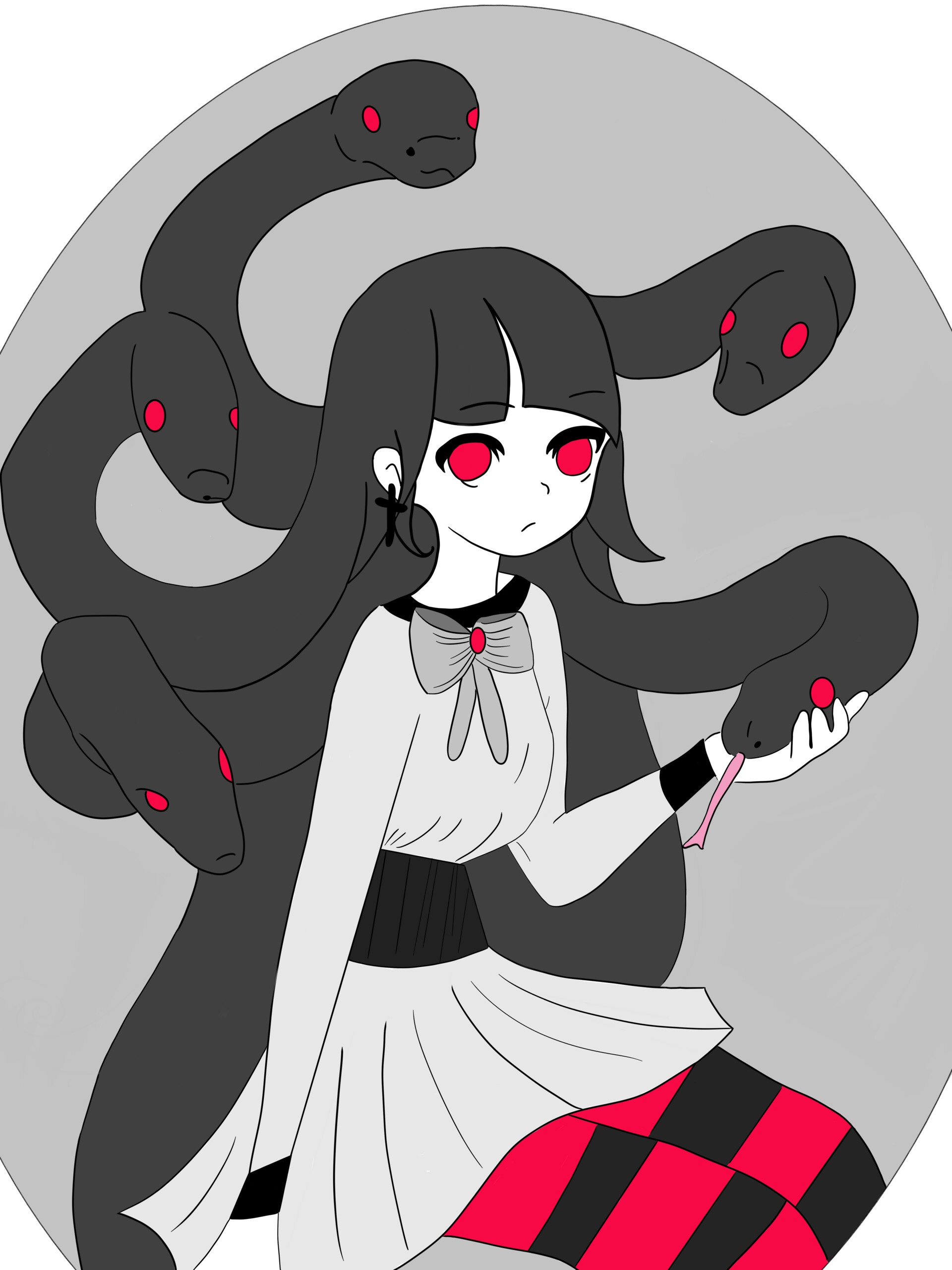 how to draw snake girl