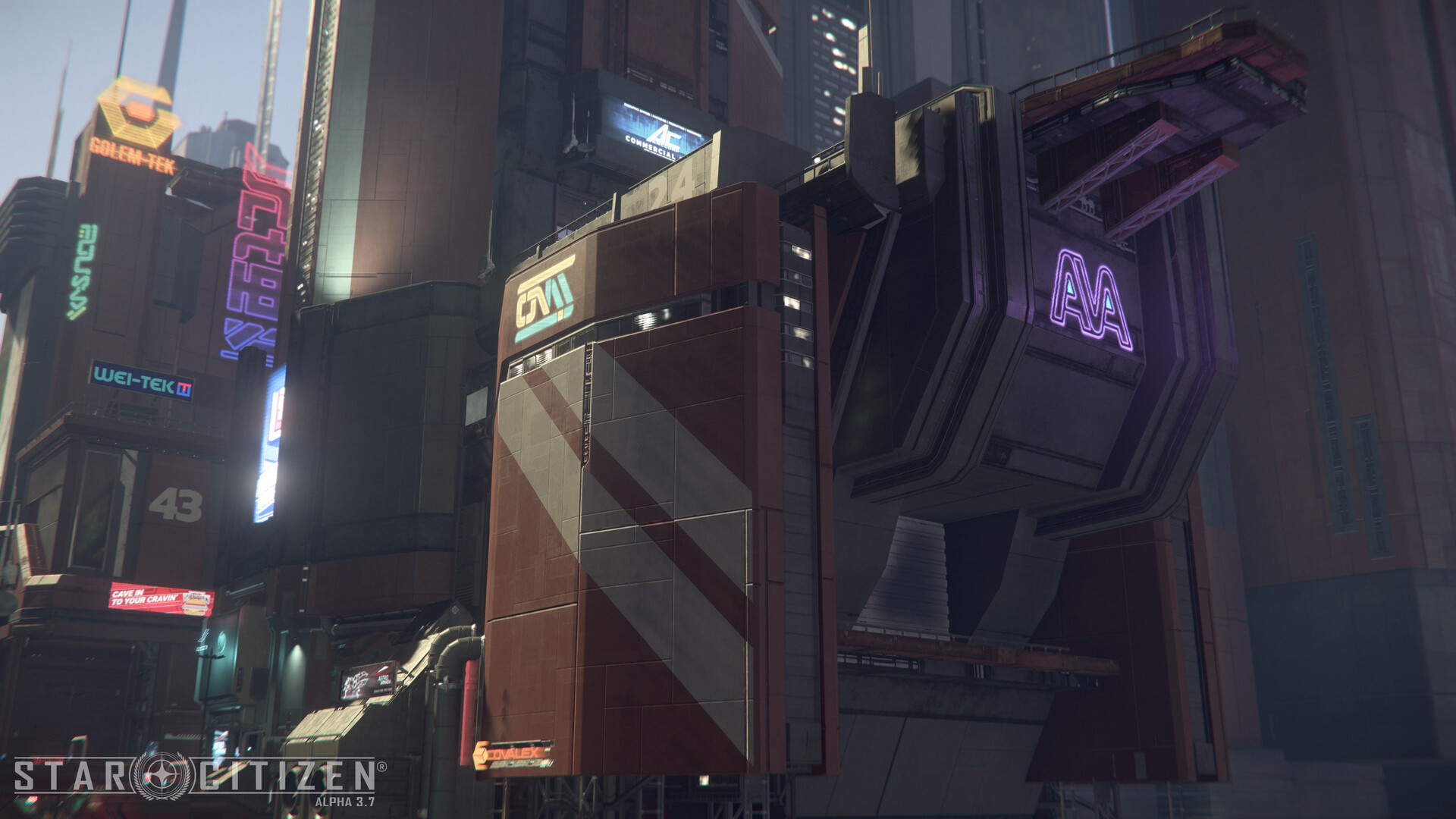 Tom Radford - Star Citizen: Area 18 - Hab Lobby Promenade & Exteriors